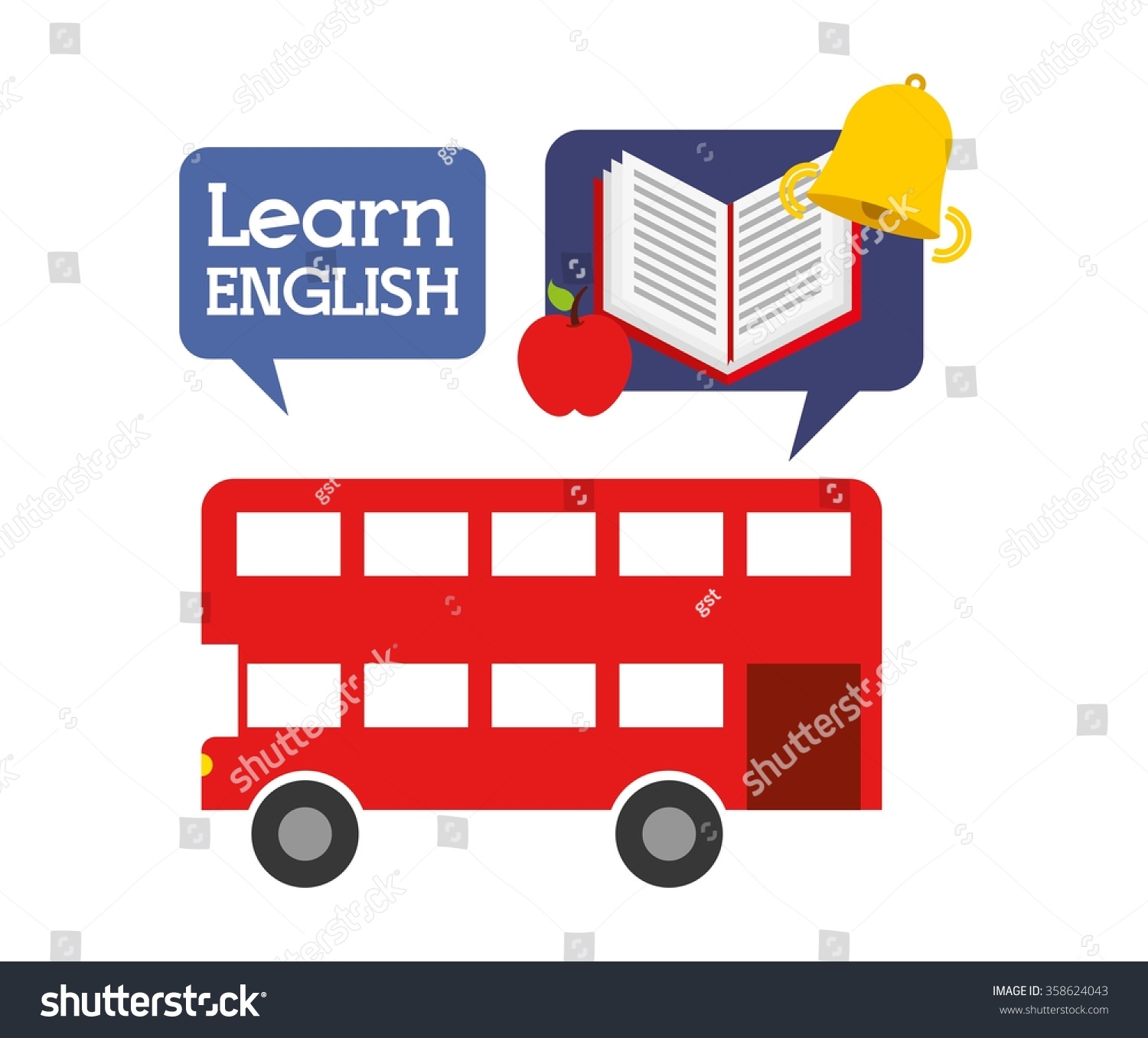 Learn English Design Stock Vector (Royalty Free) 358624043 | Shutterstock