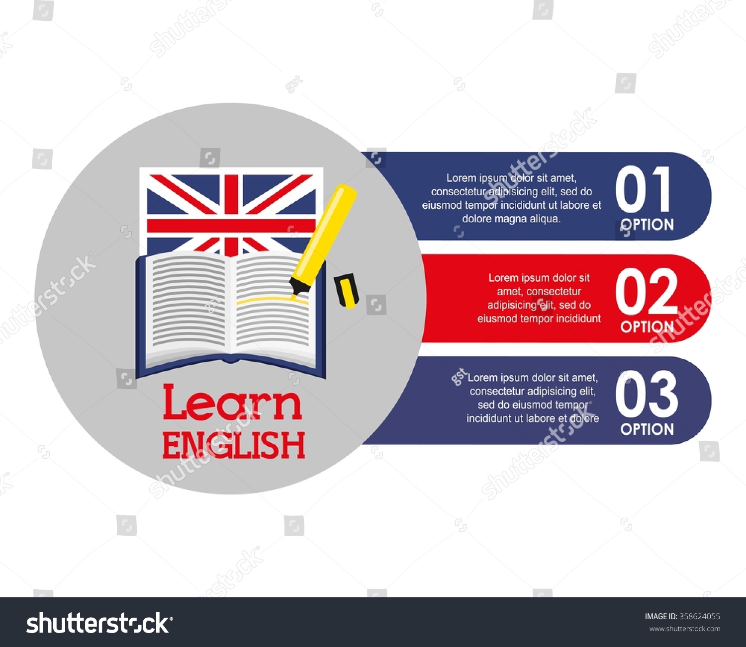 Learn English Design Stock Vector (Royalty Free) 358624055