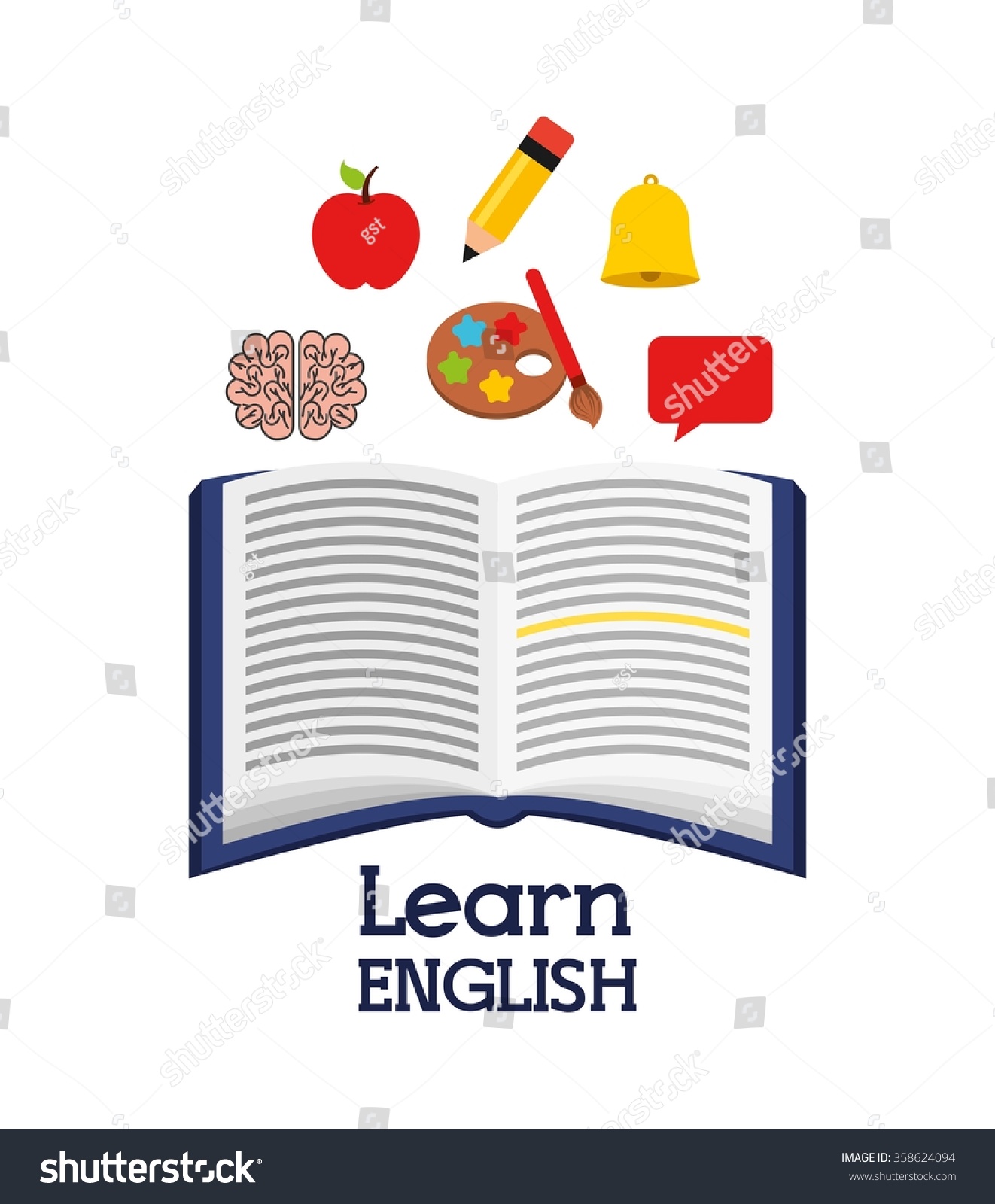 Learn English Design Stock Vector (Royalty Free) 358624094