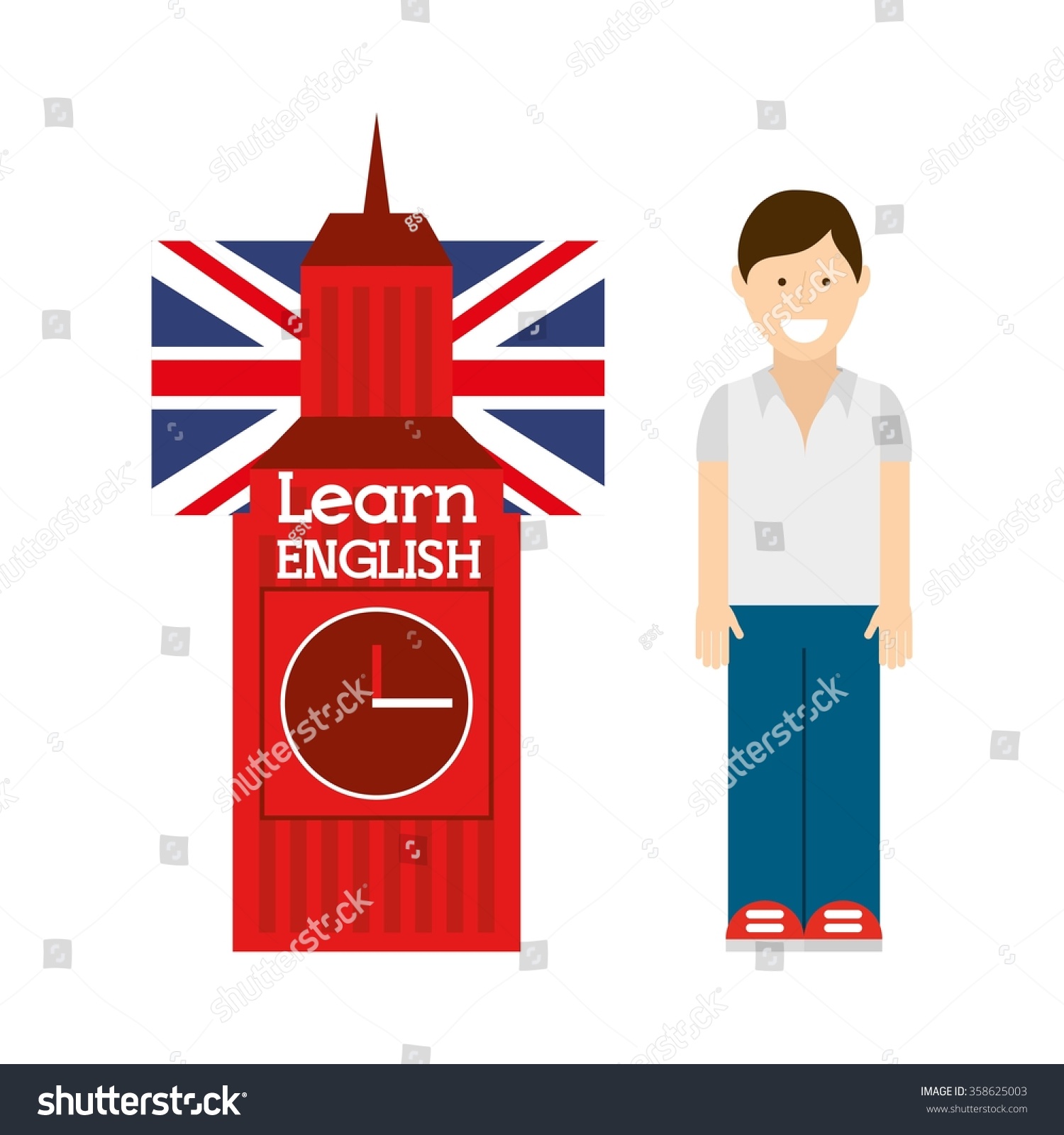 Learn English Design Stock Vector (Royalty Free) 358625003 | Shutterstock