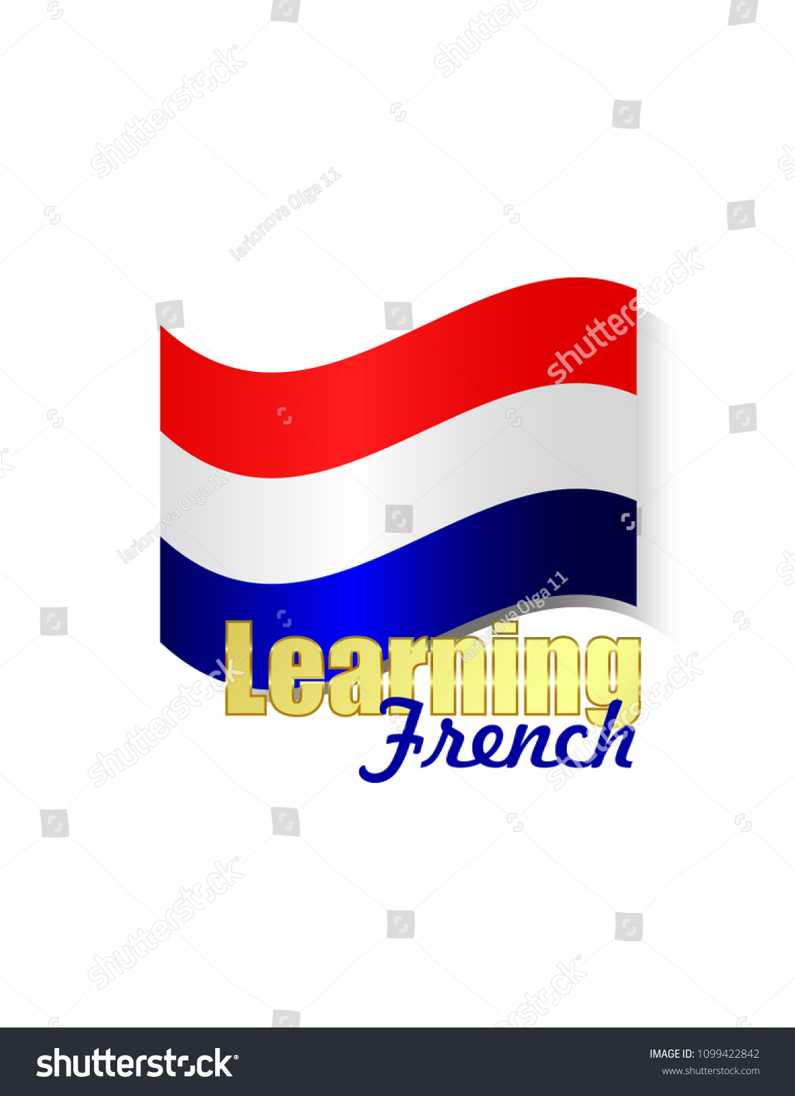 Learn French Logo Stock Vector (Royalty Free) 1099422842