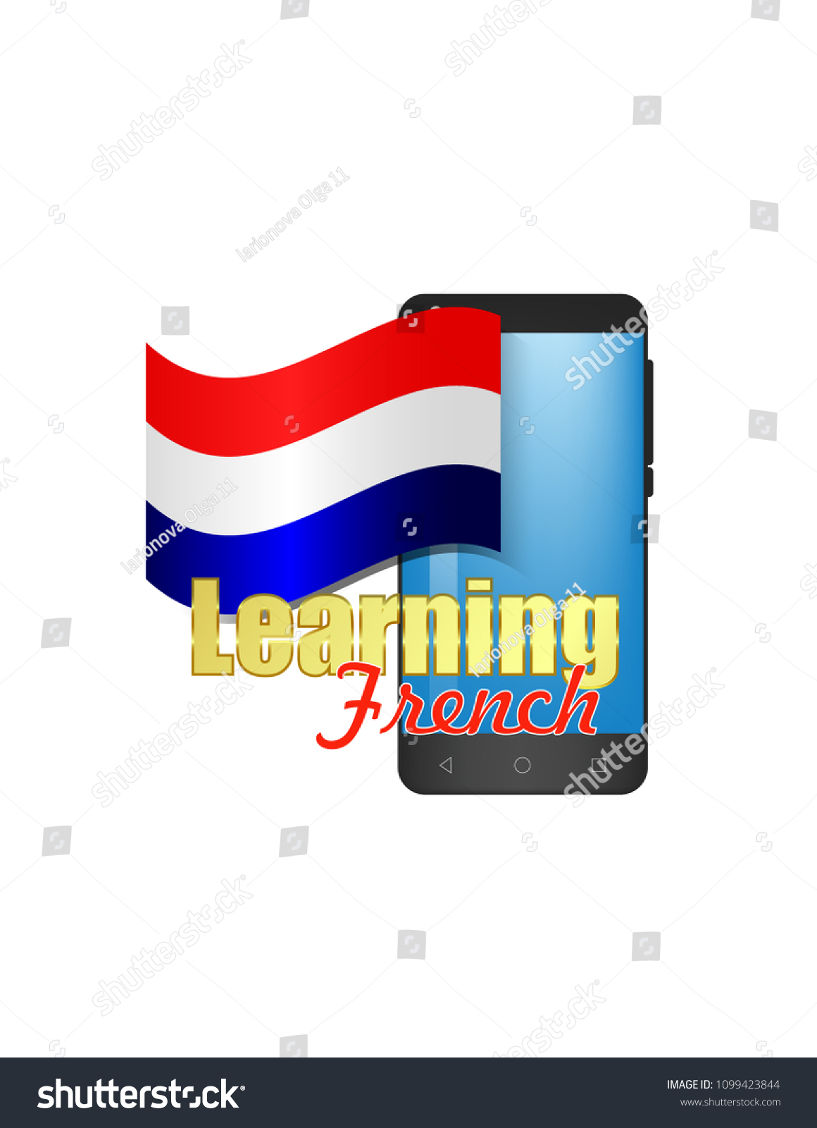 Learn French Logo Stock Vector (Royalty Free) 1099423844 | Shutterstock