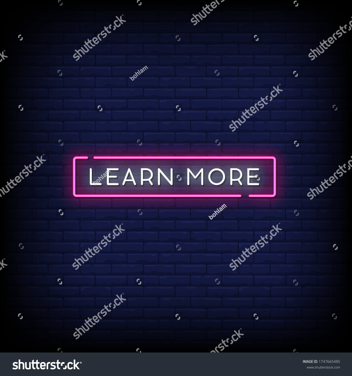 Learn More Neon Signs Style Text Stock Vector (Royalty Free) 1747665485 ...