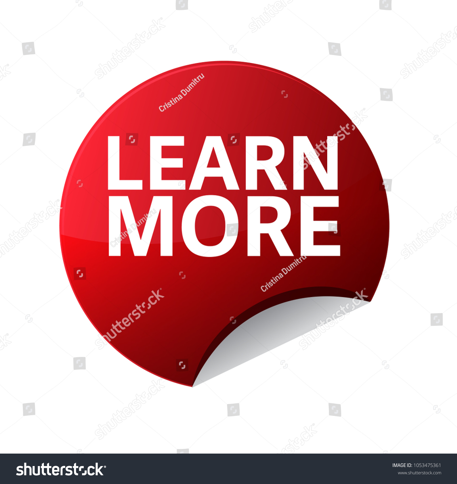 Learn More Red Sticker Stock Vector (Royalty Free) 1053475361