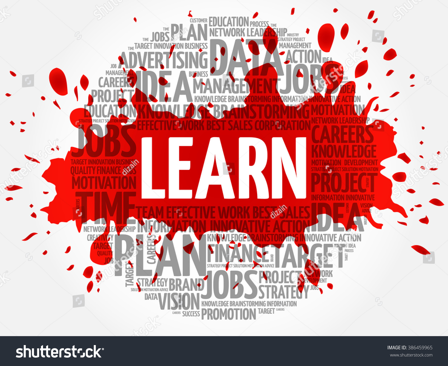 Learn Word Cloud Business Concept: vector de stock (libre de regalías ...