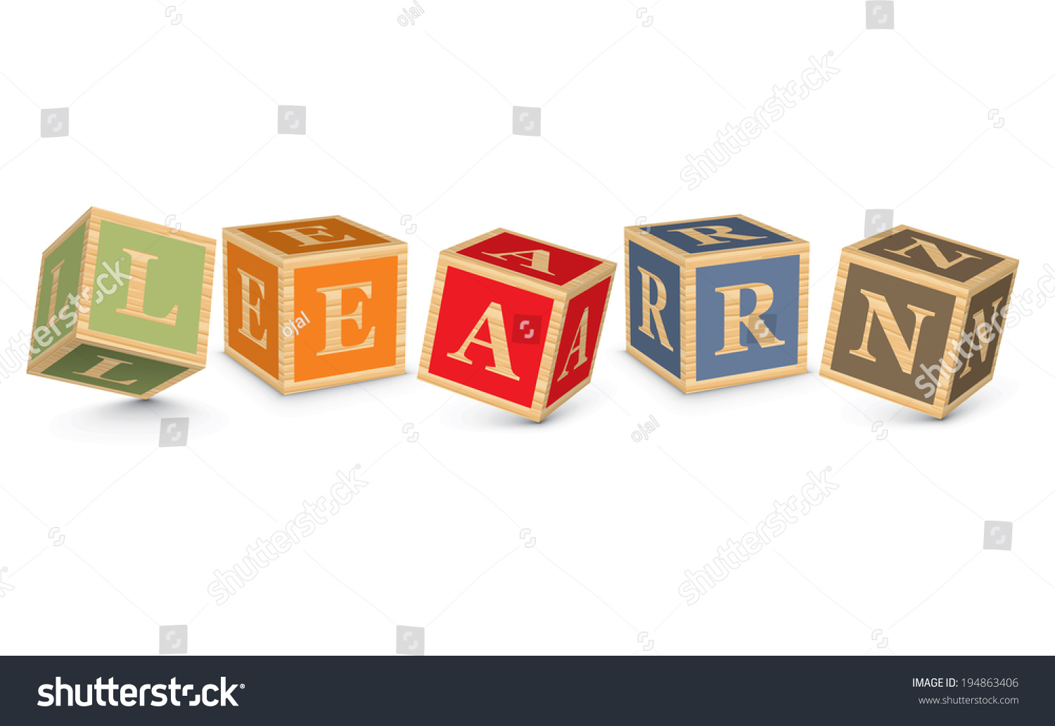 Learn Written Alphabet Blocks Vector Illustration Stock Vector (Royalty ...