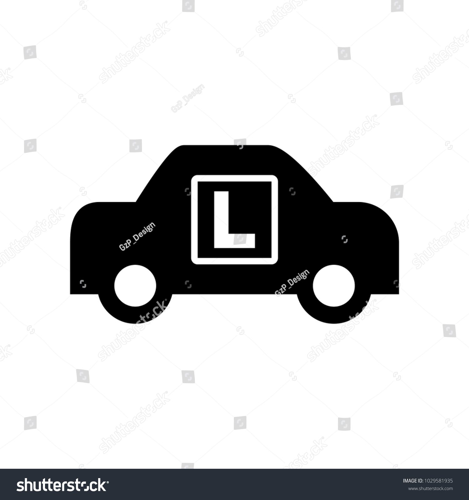 Learner Driver Car Icon Vector Illustration Stock Vector (Royalty Free ...