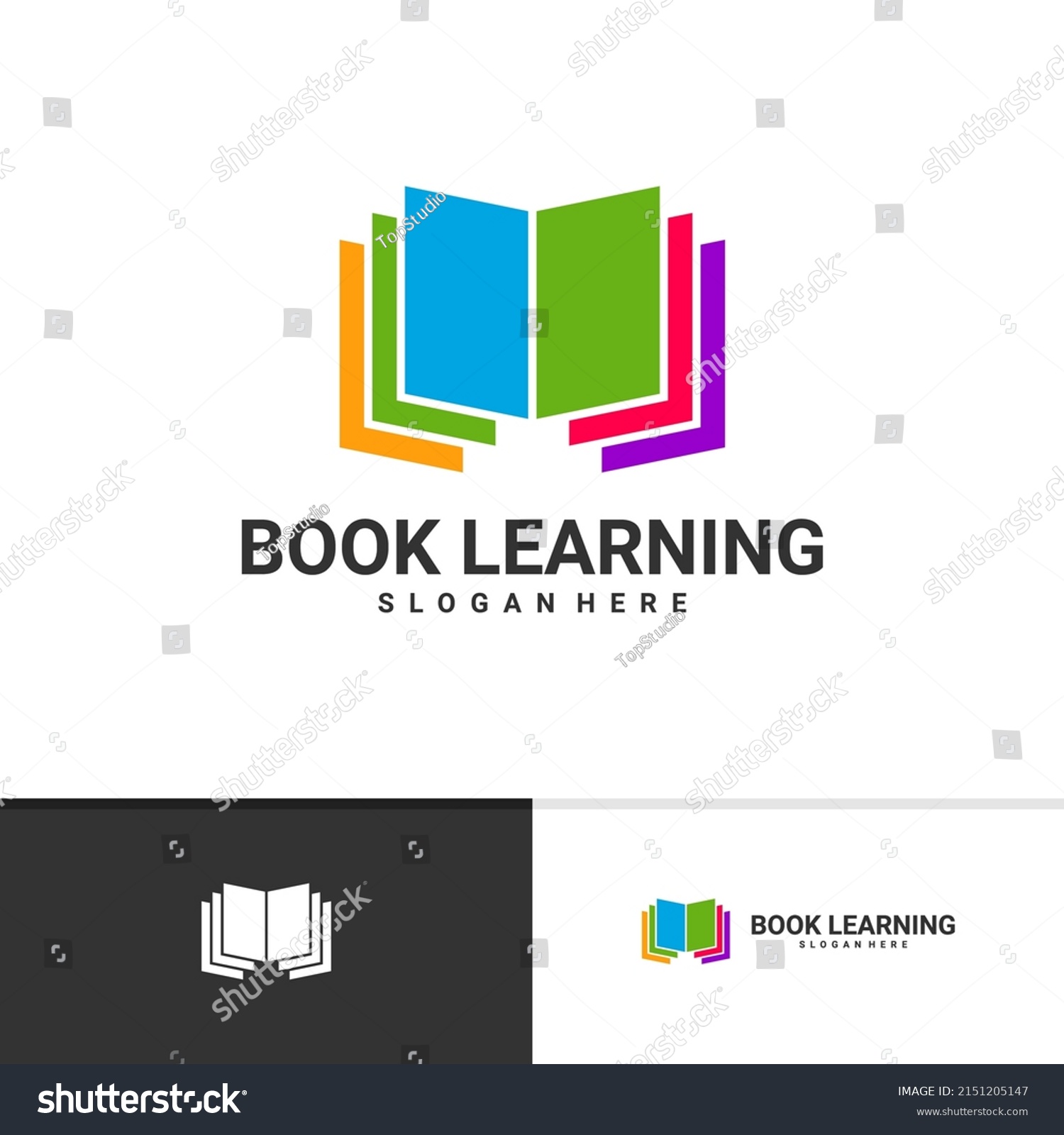 Learning Book Logo Vector Template Creative Stock Vector (Royalty Free ...
