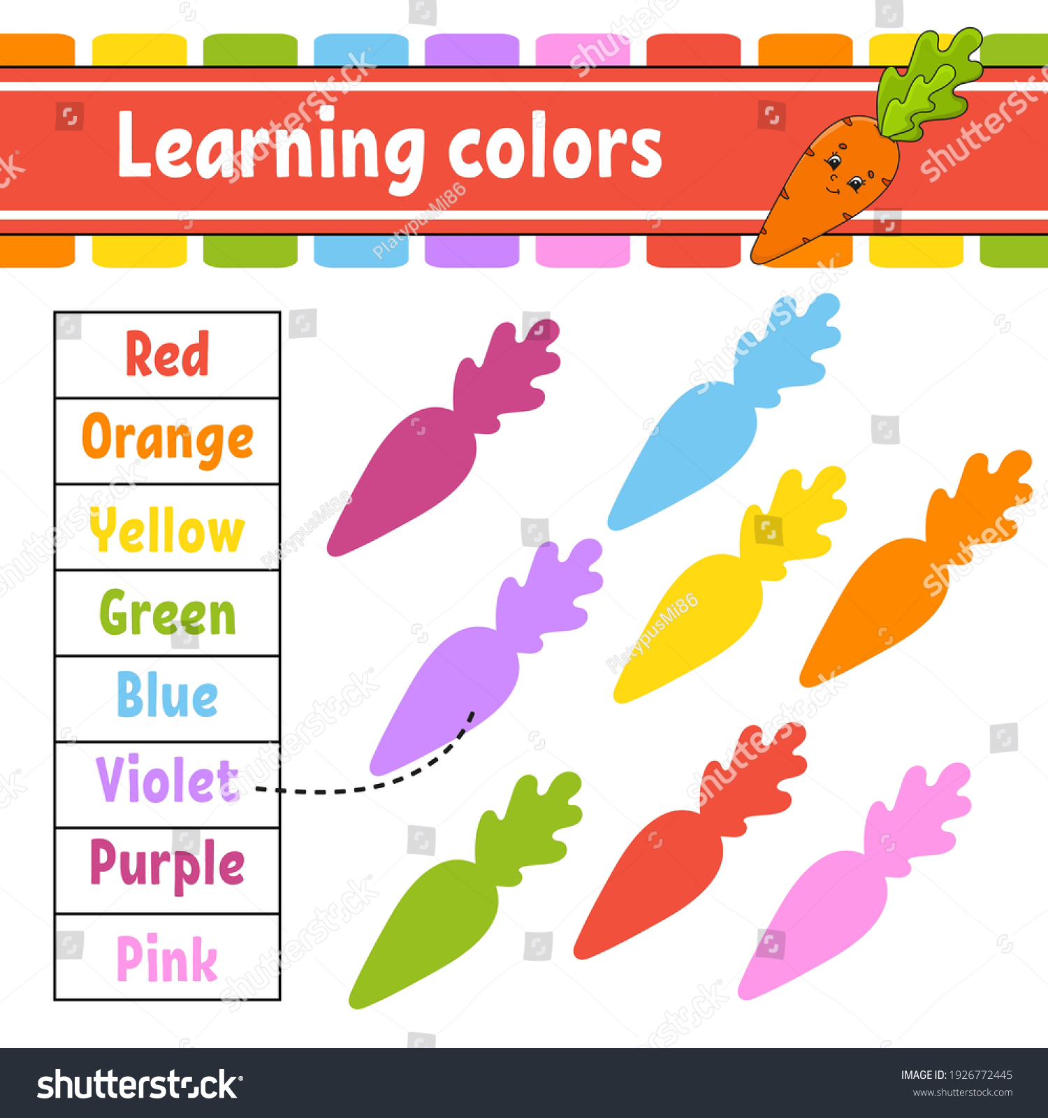 Learning Colors Logic Puzzle Kids Education Stock Vector (Royalty Free ...