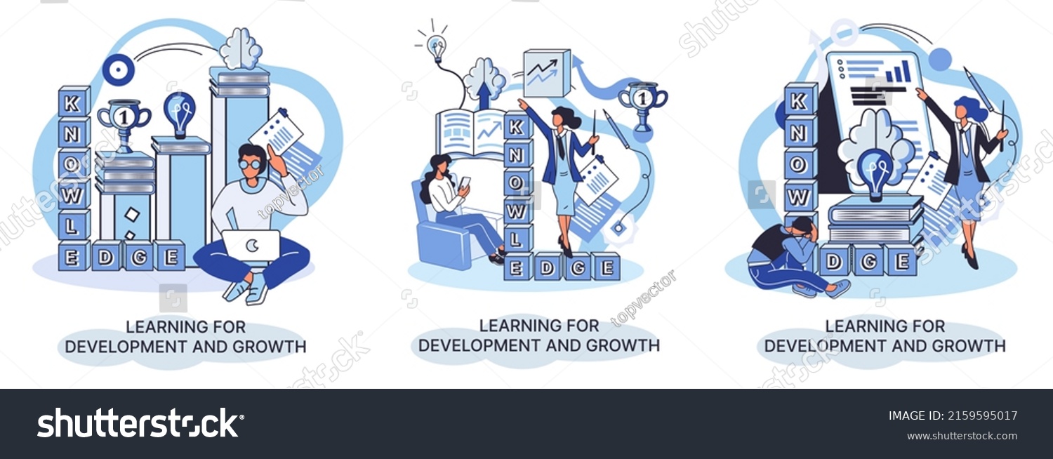 Learning Development Growth Selflearning Metaphor Online Stock Vector ...