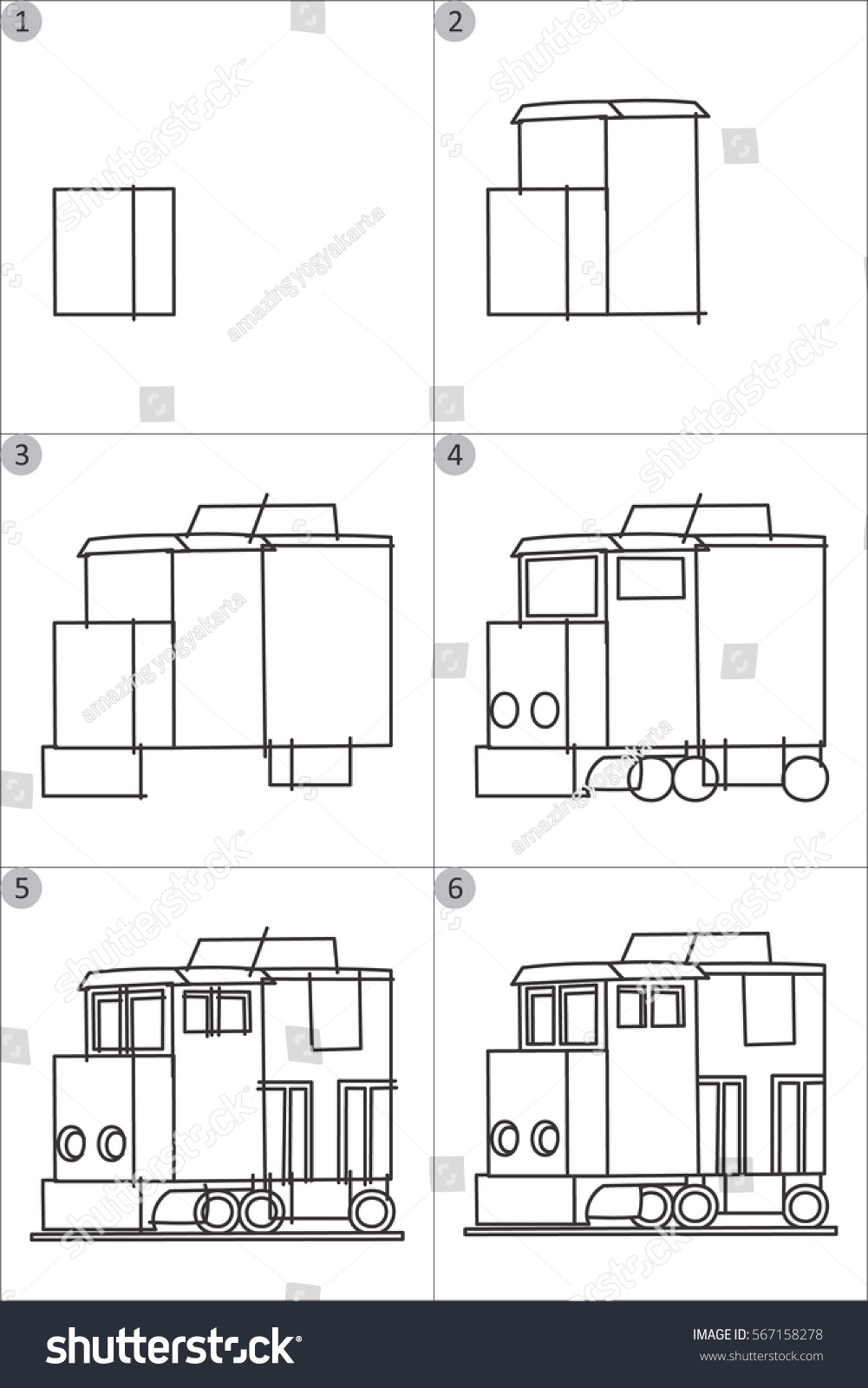 Learning Drawing Children Step By Step Stock Vector (Royalty Free ...