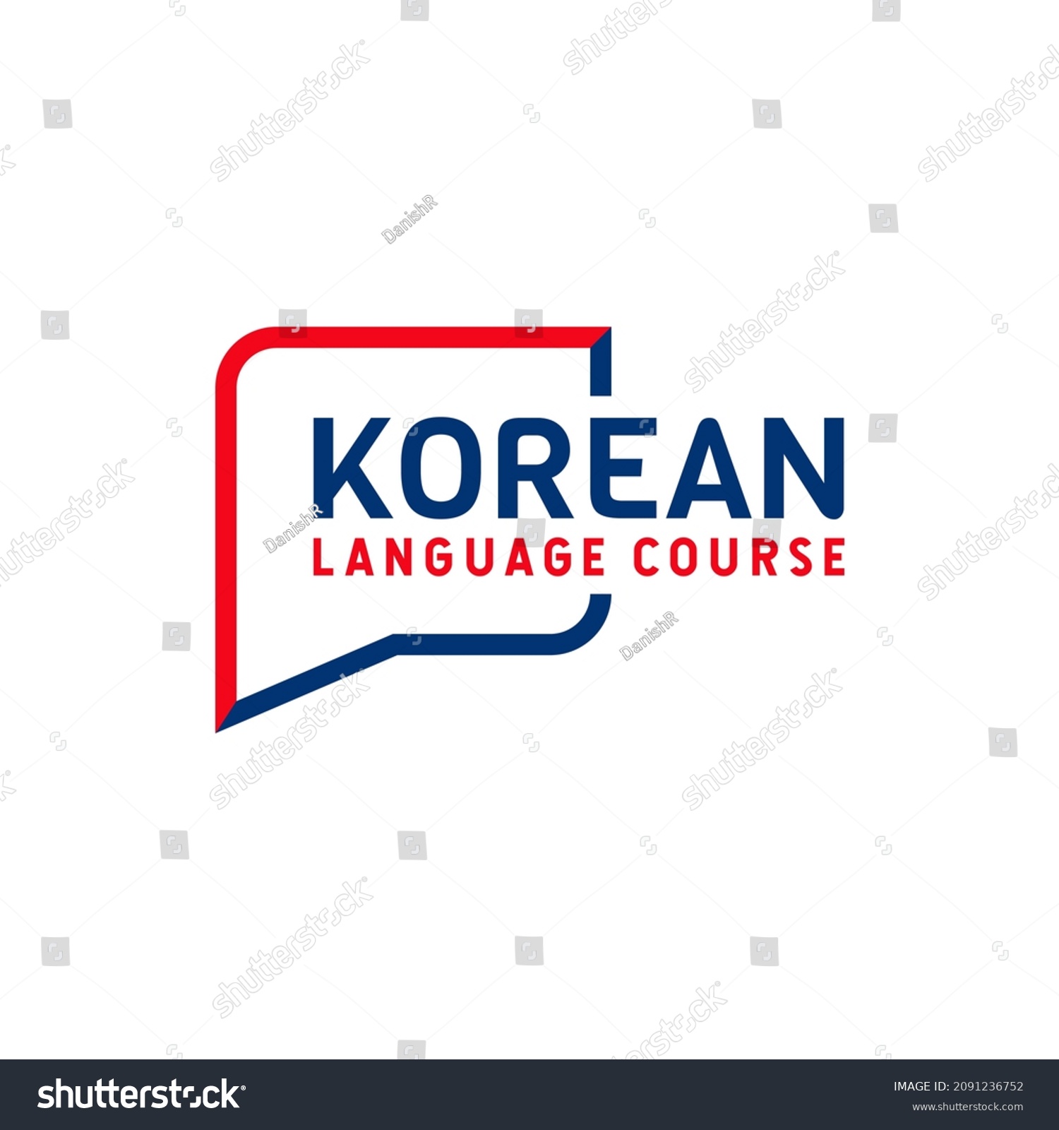 Learning Korean Language Course Logo Language Stock Vector (Royalty ...