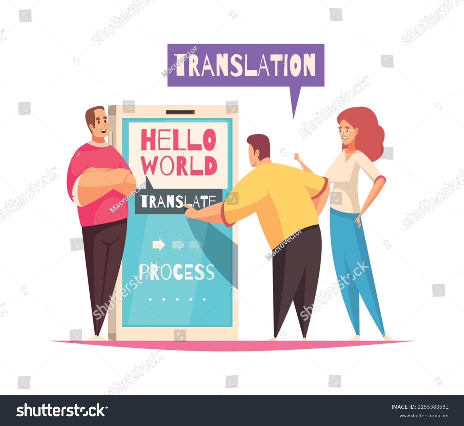 Learning Language Training Composition Human Characters Stock Vector ...