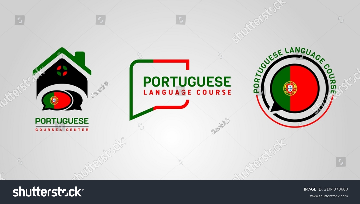 Learning Portuguese Language Class Logo Language Stock Vector (Royalty ...