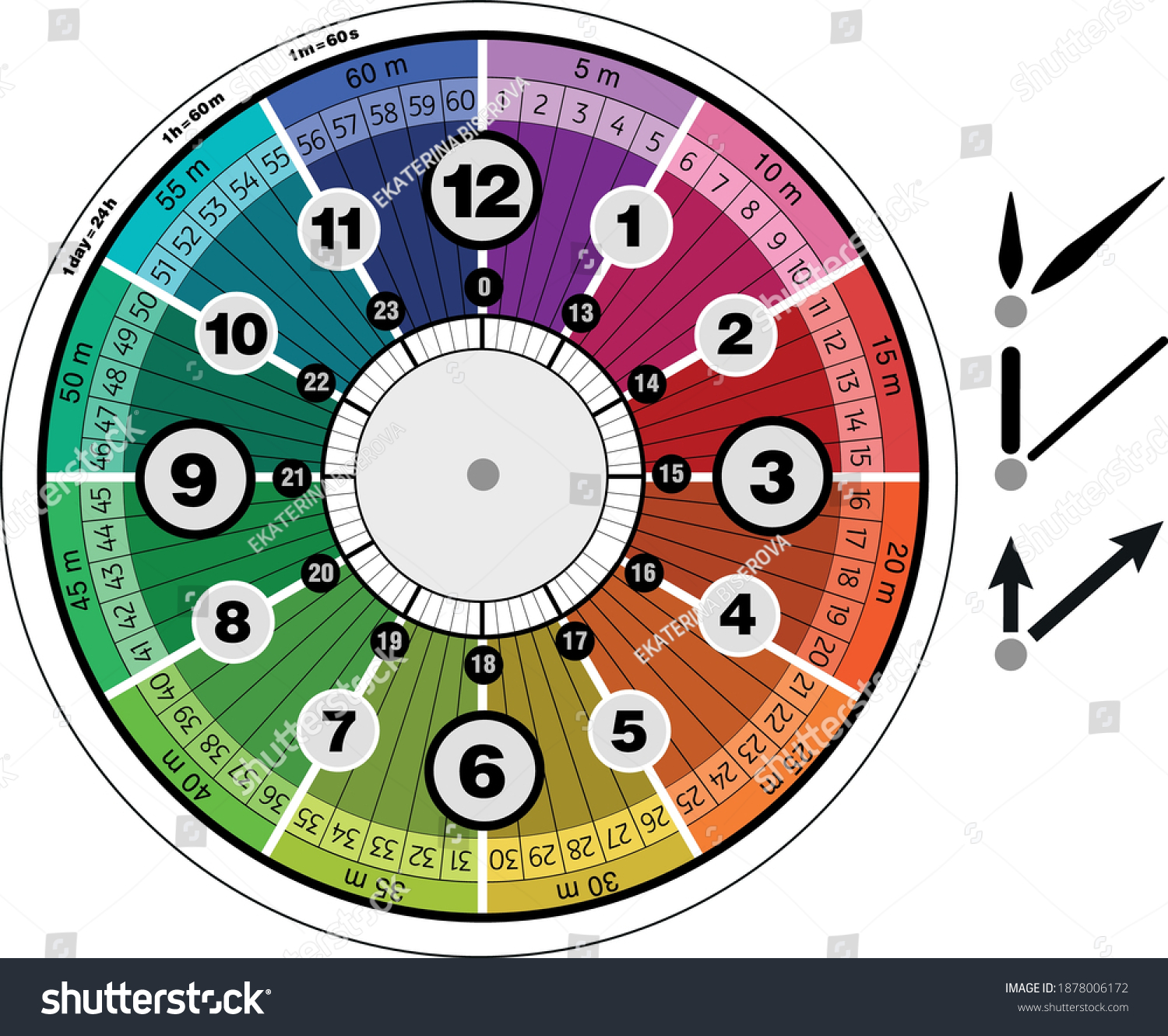 Learning Time Kids Clock Stock Vector (Royalty Free) 1878006172