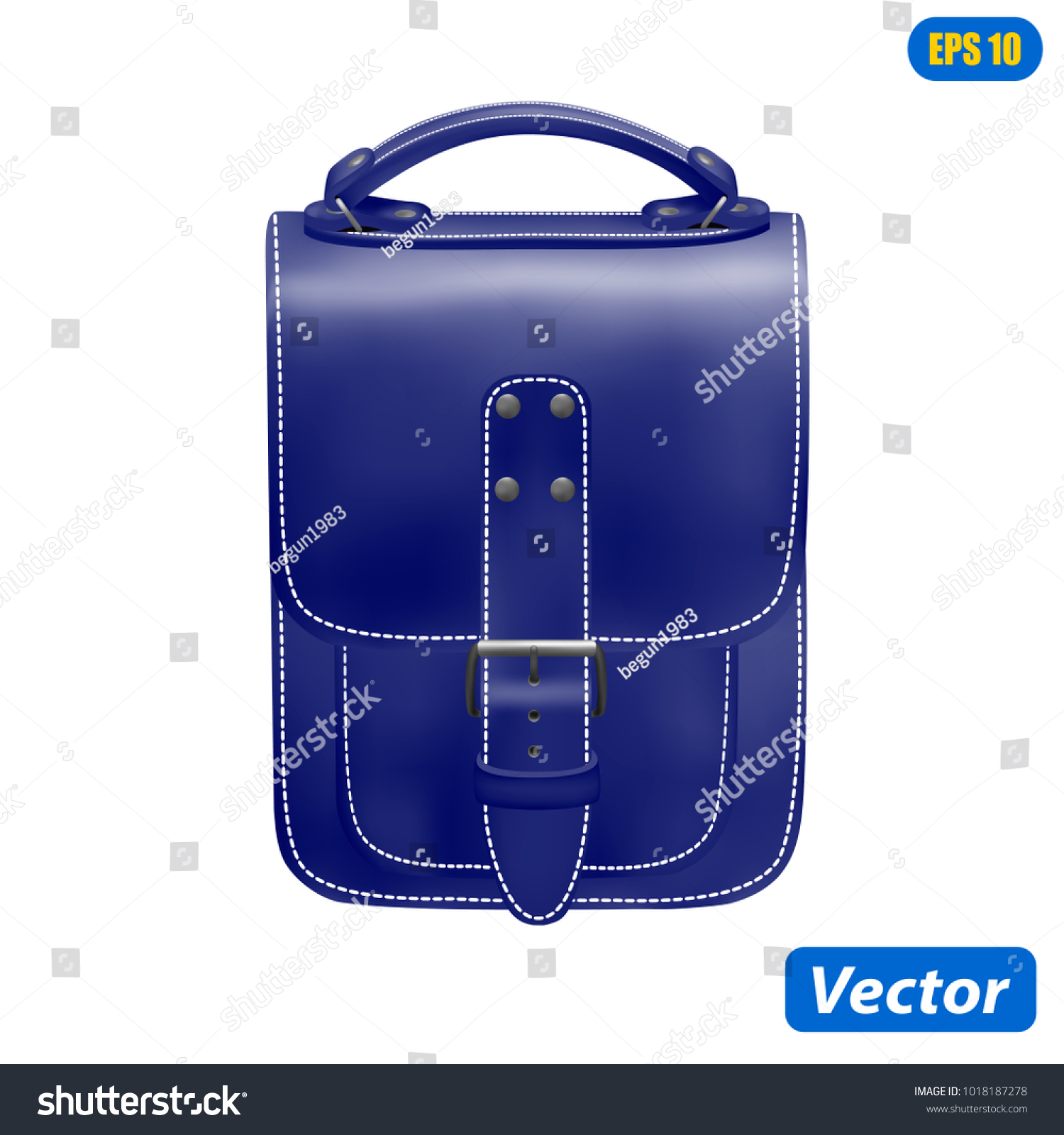 Leather Bag Vector On White Background Stock Vector (Royalty Free ...