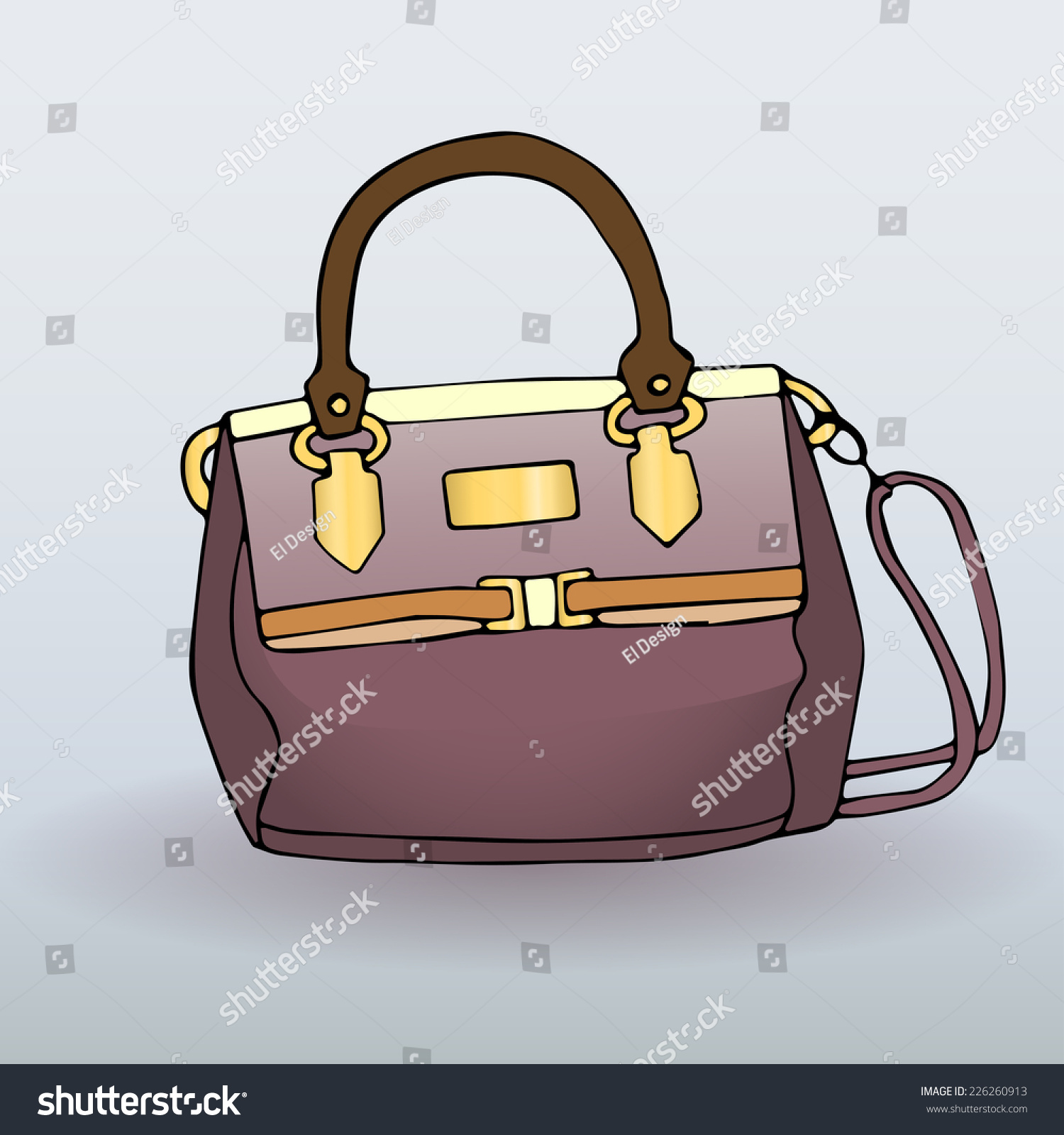 Leather Bag Vector Illustration Stock Vector (Royalty Free) 226260913