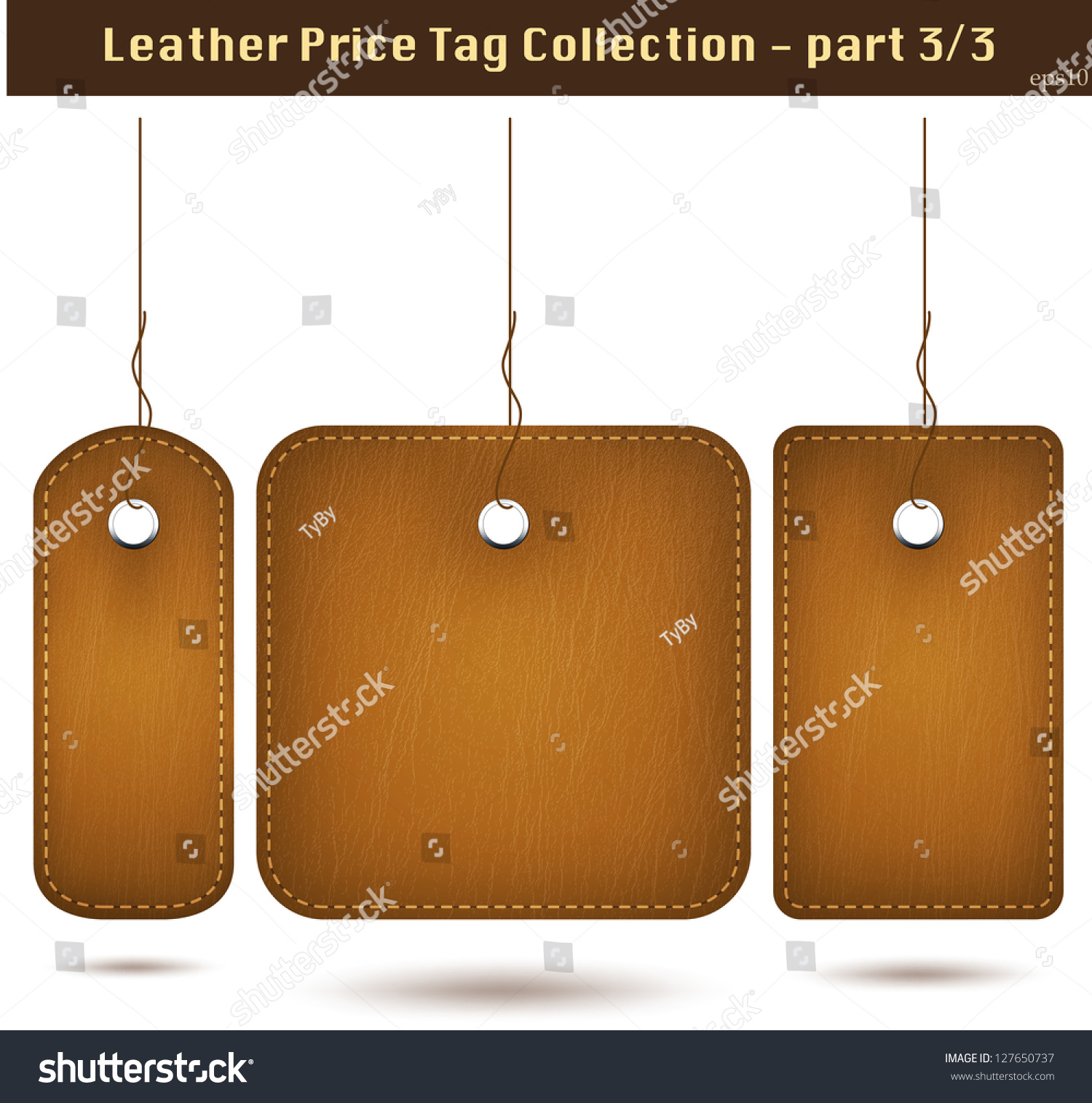 Leather Price Tag Collection 3 Isolated Stock Vector (Royalty Free ...