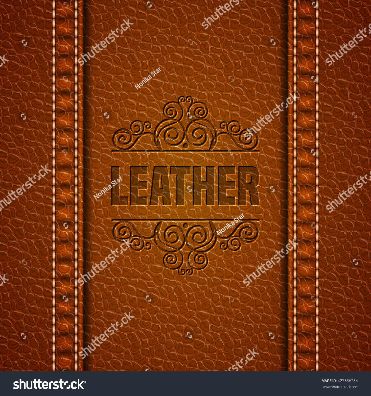 Leather Texture Background Realistic Leather Vector Stock Vector ...