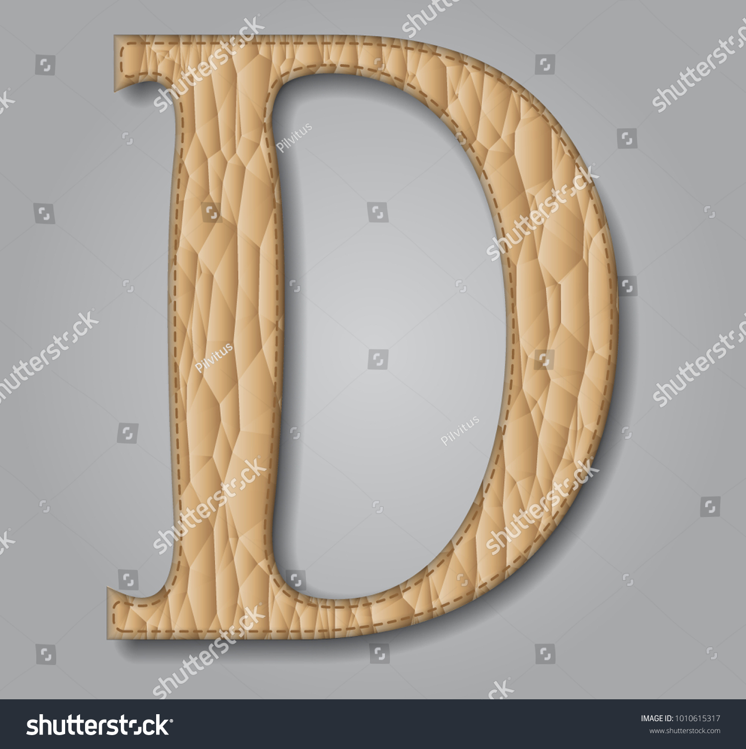 Leather Textured Letter D Vector Illustration Stock Vector (Royalty ...