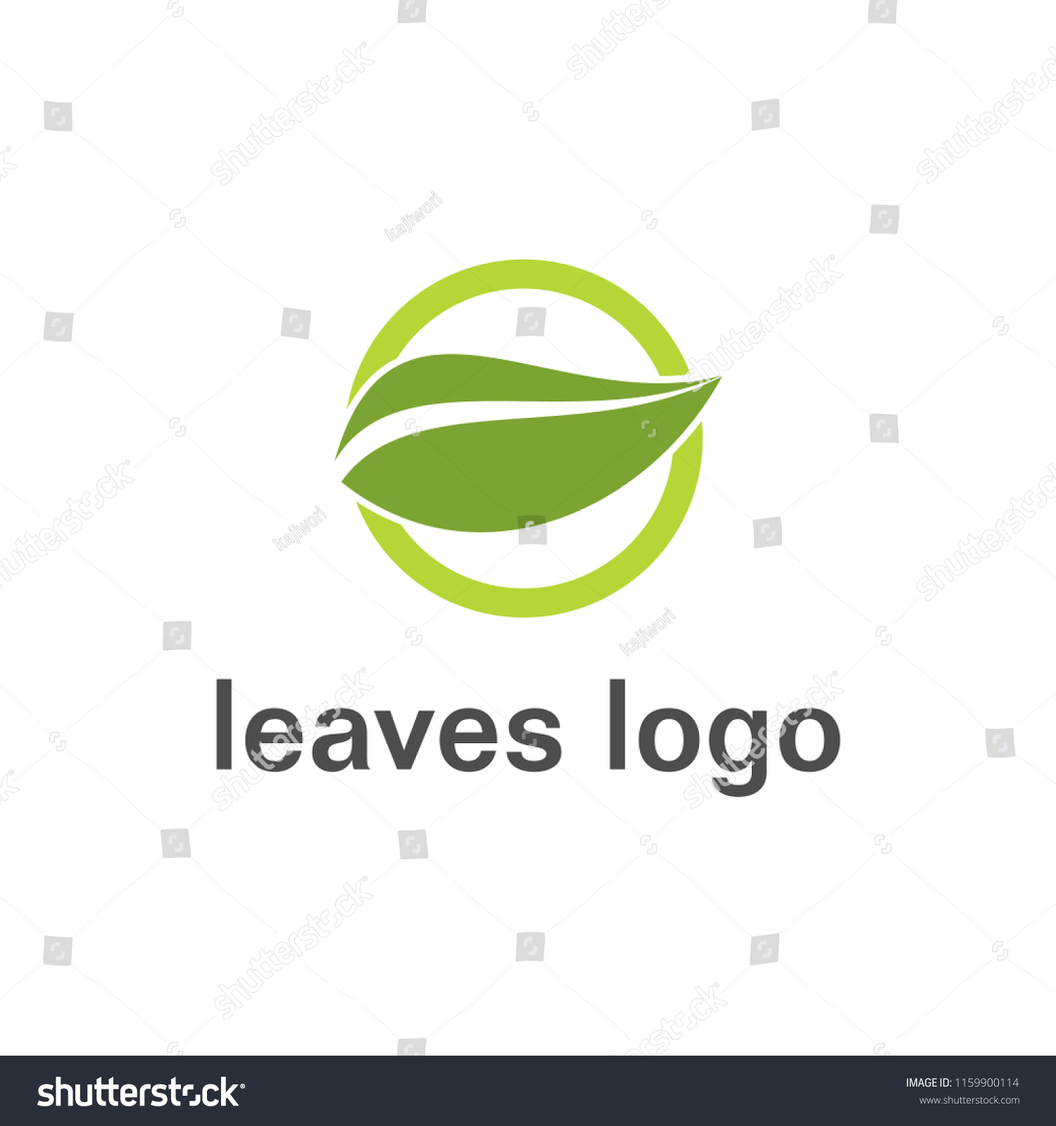 Leave Logo Design Vector: vetor stock (livre de direitos) 1159900114 ...
