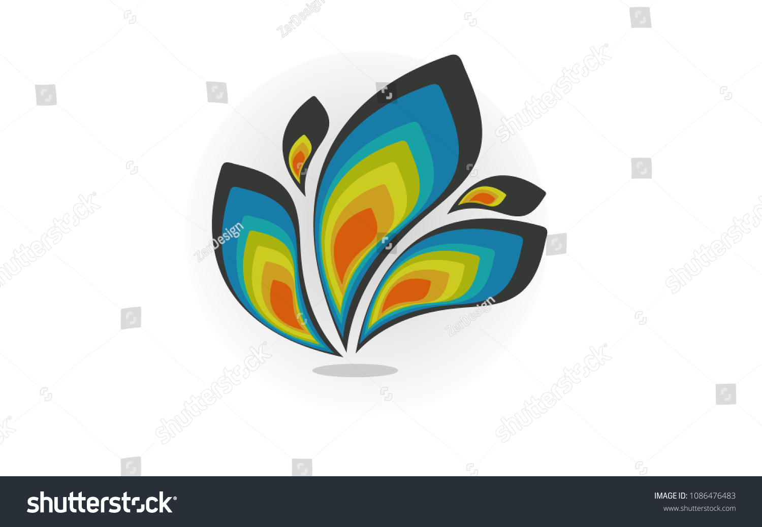 Leave Logo Icon Colorful Vector Stock Vector (Royalty Free) 1086476483 ...