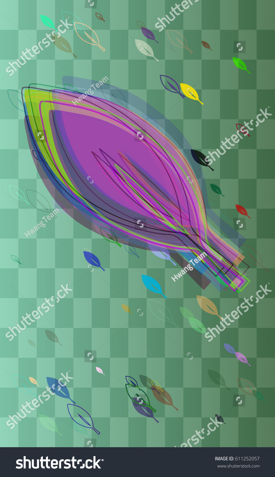 Leaves Background Template Stock Vector (Royalty Free) 611252057 ...