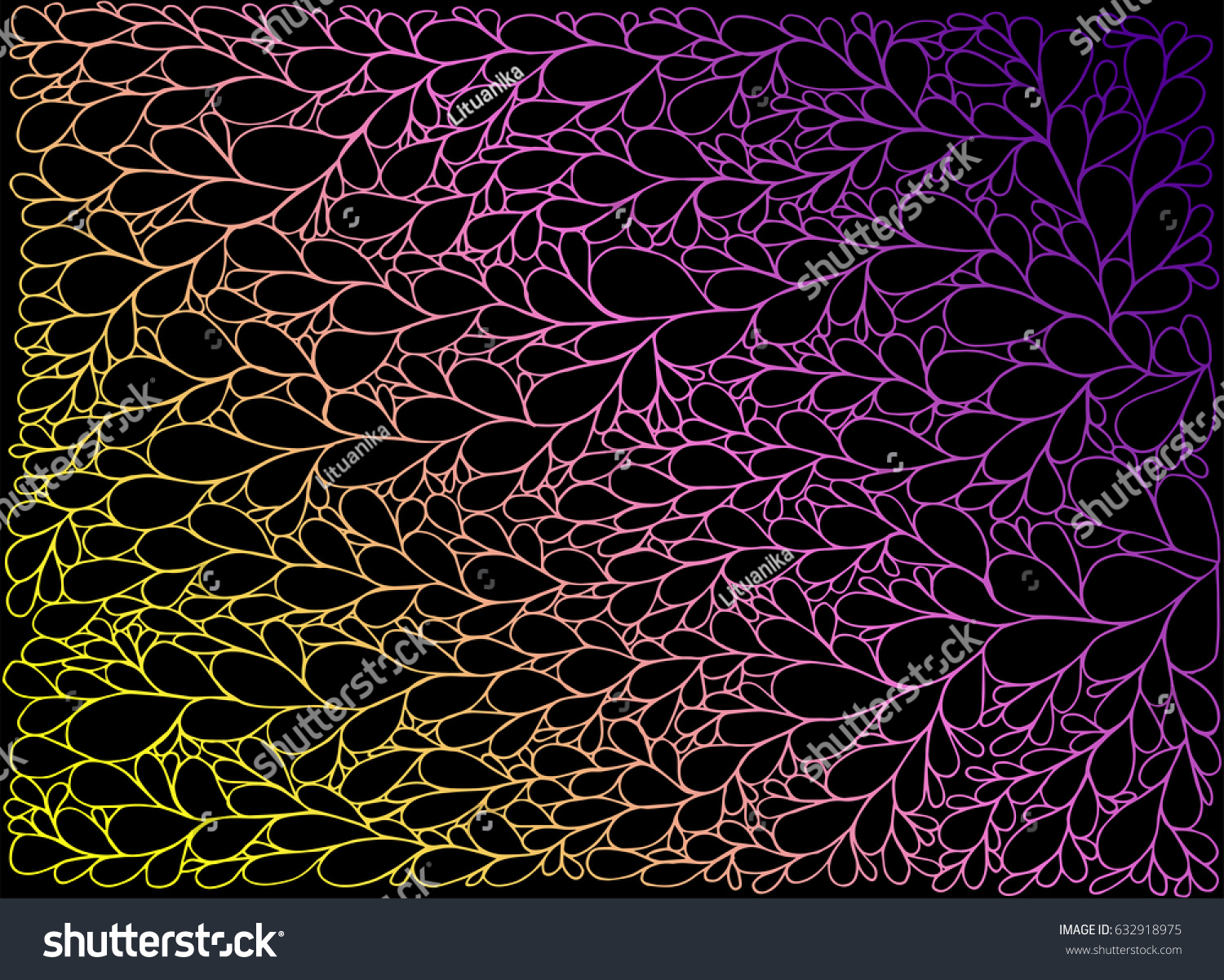 Leaves Outline Gradient Background Vector Illustration Stock Vector ...