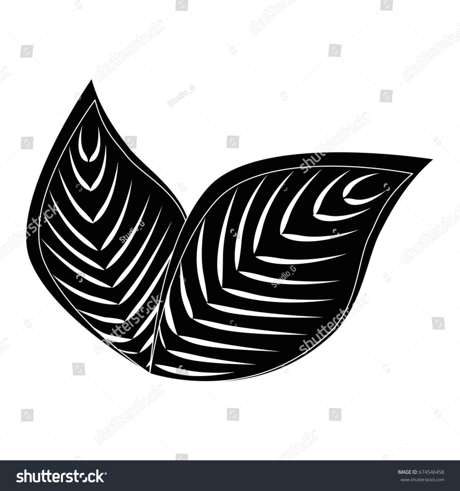 Leaves Symbol Isolated Stock Vector (Royalty Free) 674546458