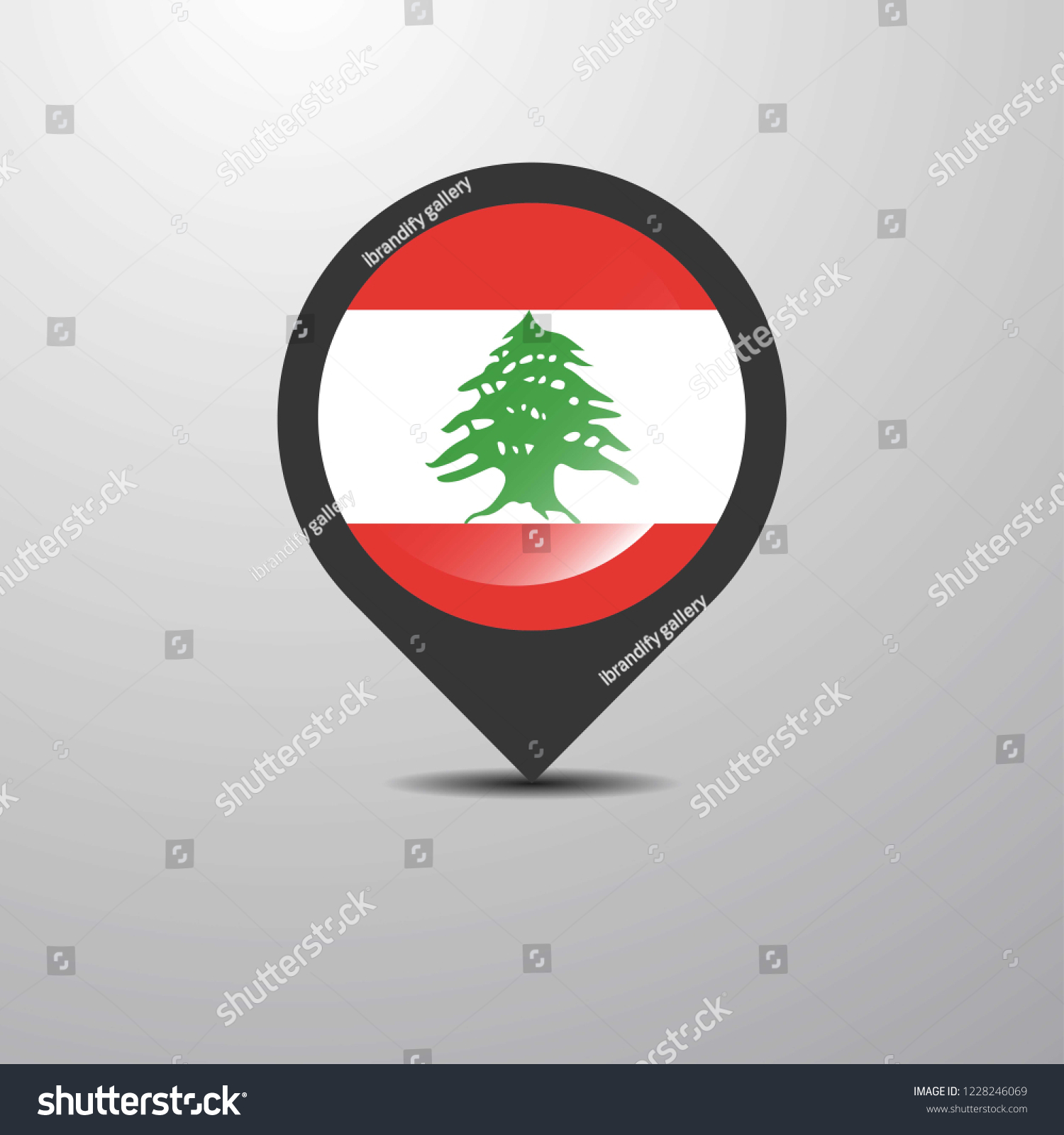 Lebanon Map Pin Stock Vector (Royalty Free) 1228246069 | Shutterstock