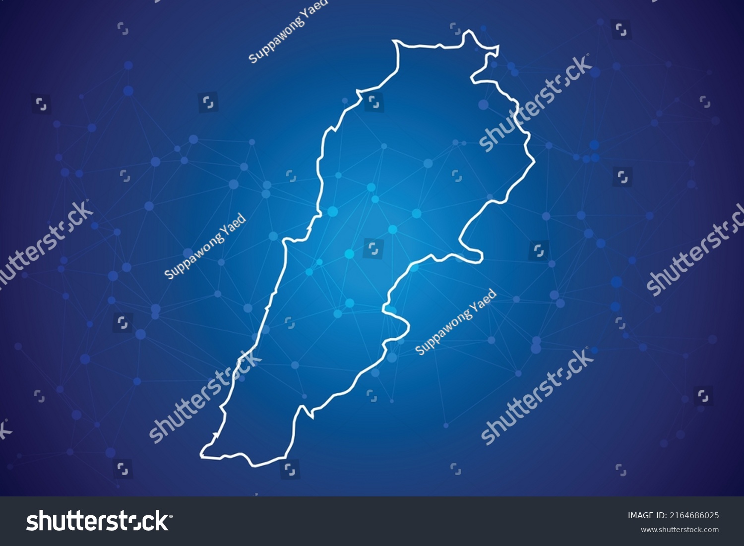 Lebanon Map Technology Network Connection Background Stock Vector ...