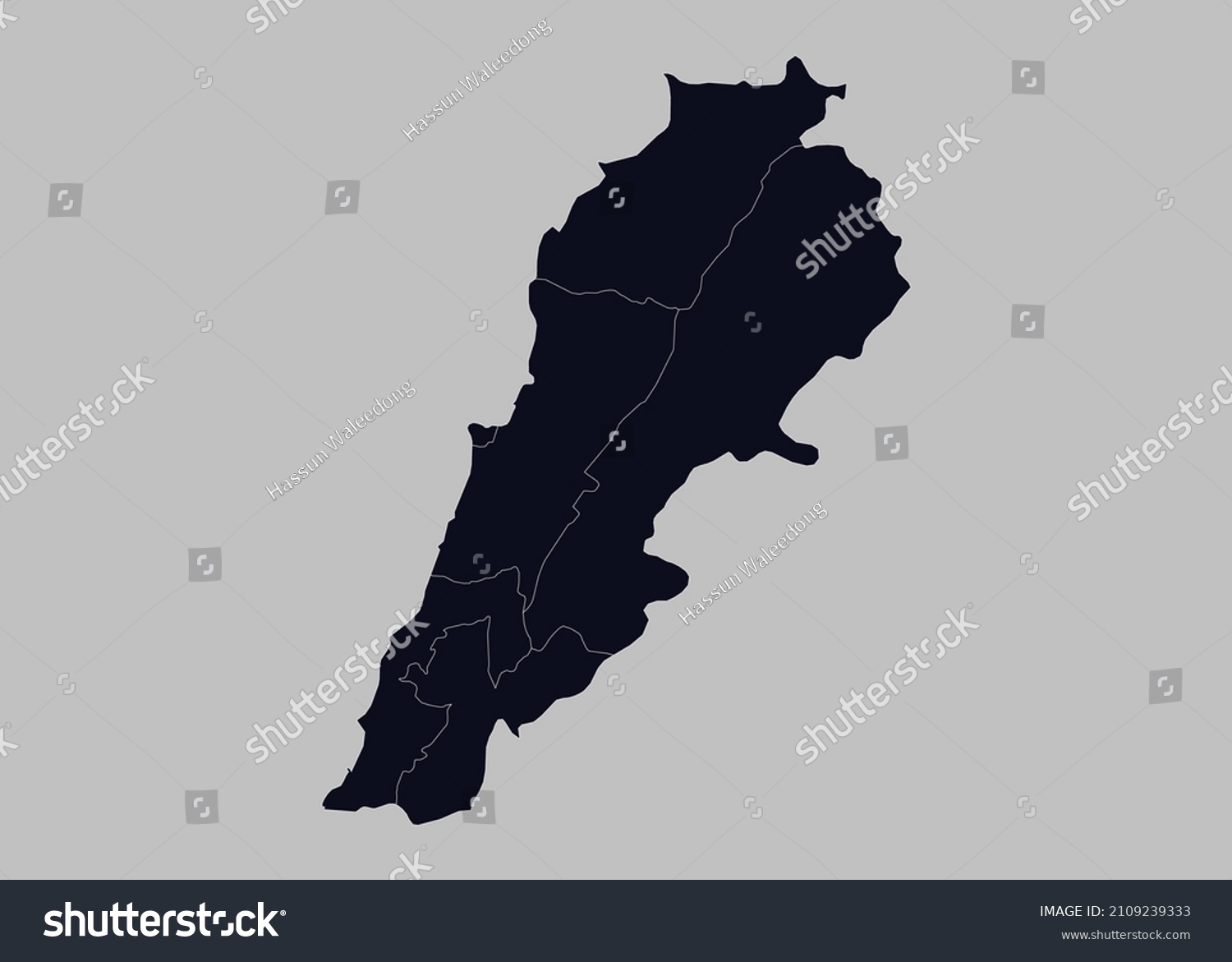Lebanon Map Vector Isolated On Gray Stock Vector (Royalty Free ...