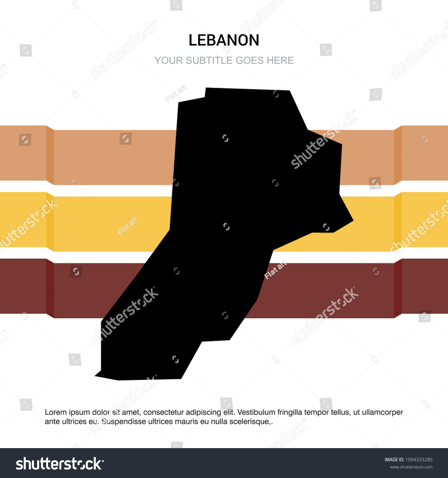 Lebanon Map Creative Design Vector Stock Vector (Royalty Free ...