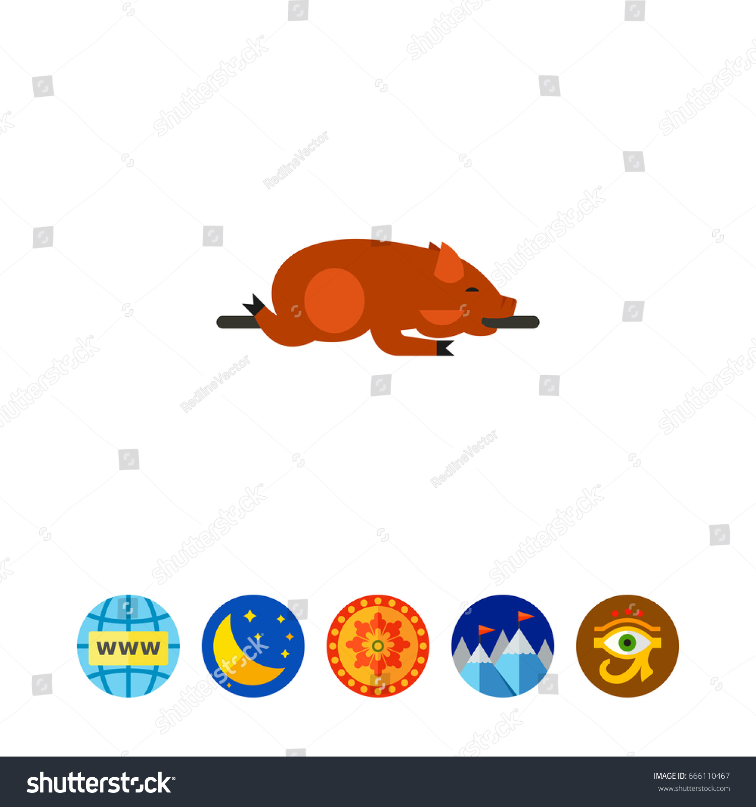 Lechon Dish Icon Stock Vector (Royalty Free) 666110467 | Shutterstock