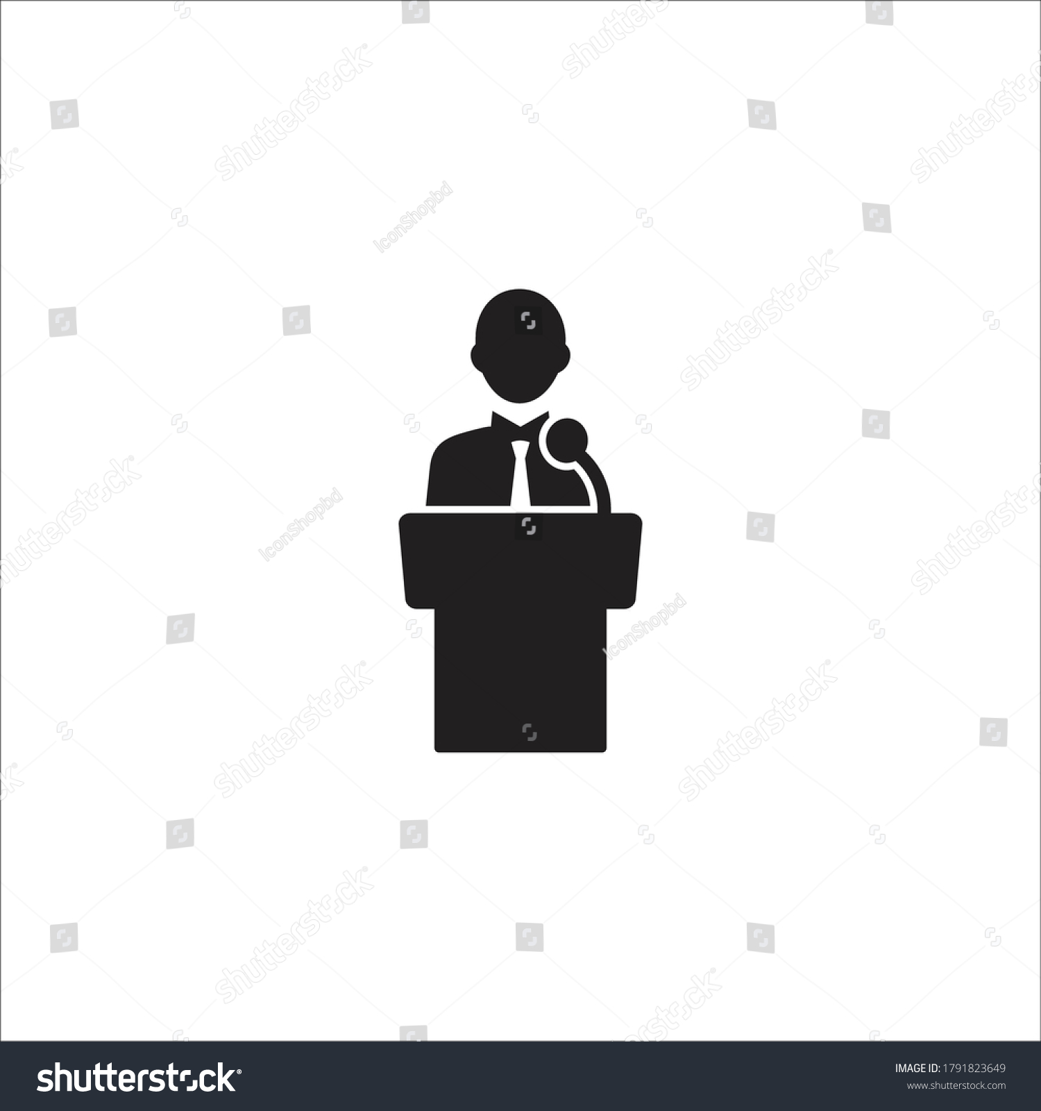 Lecture Presentation Icon Black Vector Illustration Stock Vector ...