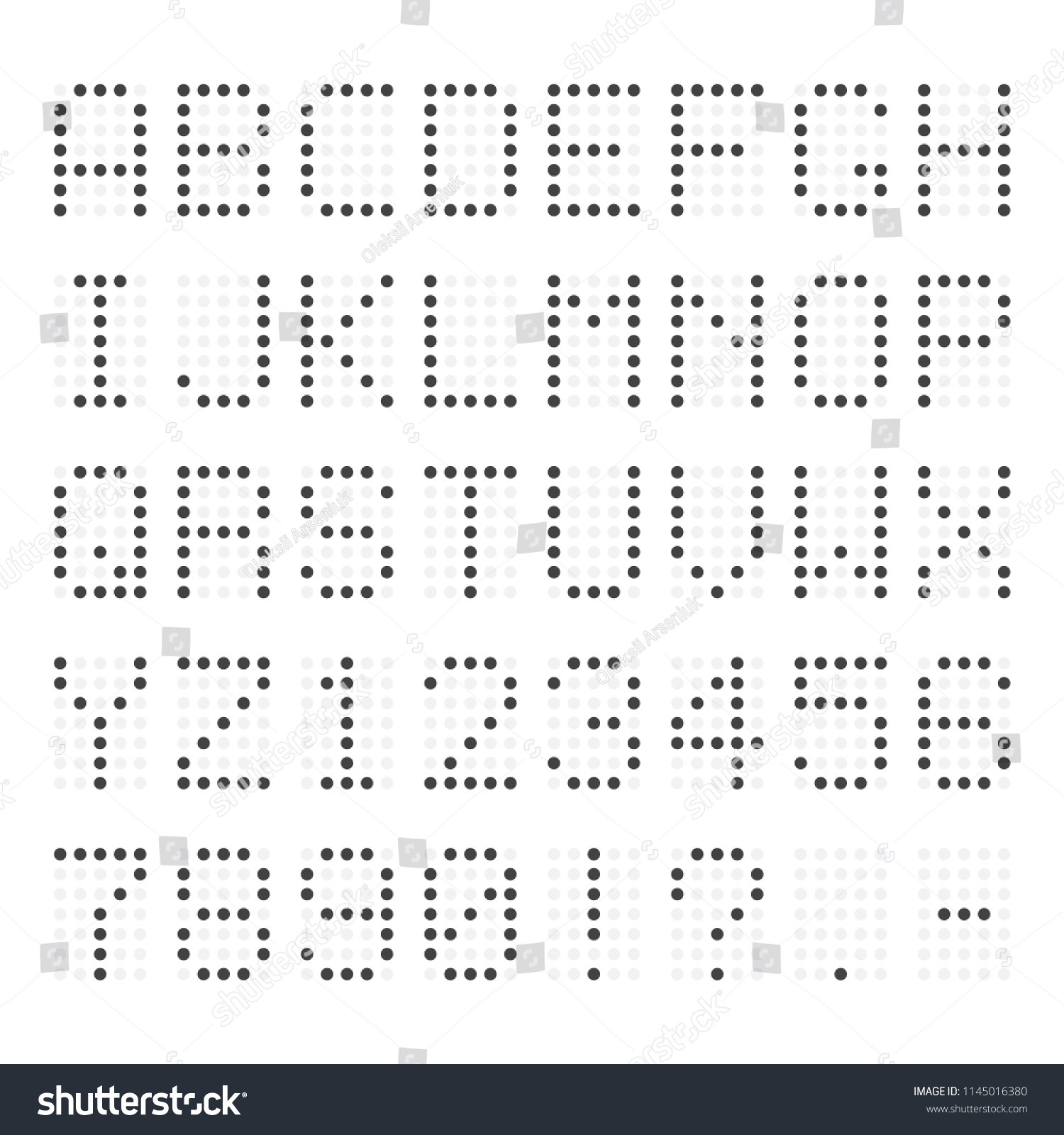 Led Abc Retro Dotted Typeface Isolated Stock Vector (Royalty Free ...