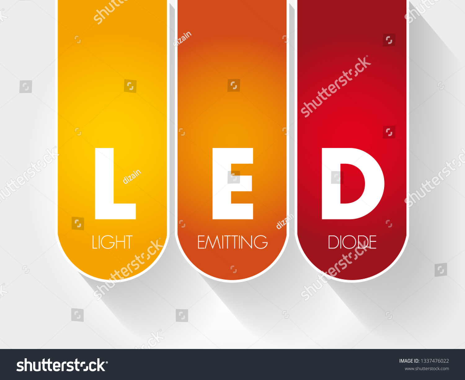Led Light Emitting Diode Acronym Technology Stock Vector (Royalty Free ...