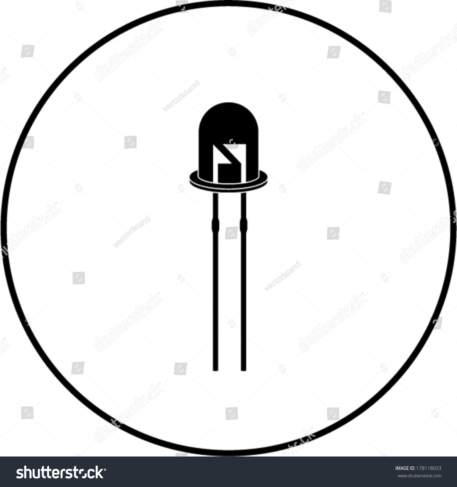 Led Light Emitting Diode Symbol Stock Vector (Royalty Free) 178118033