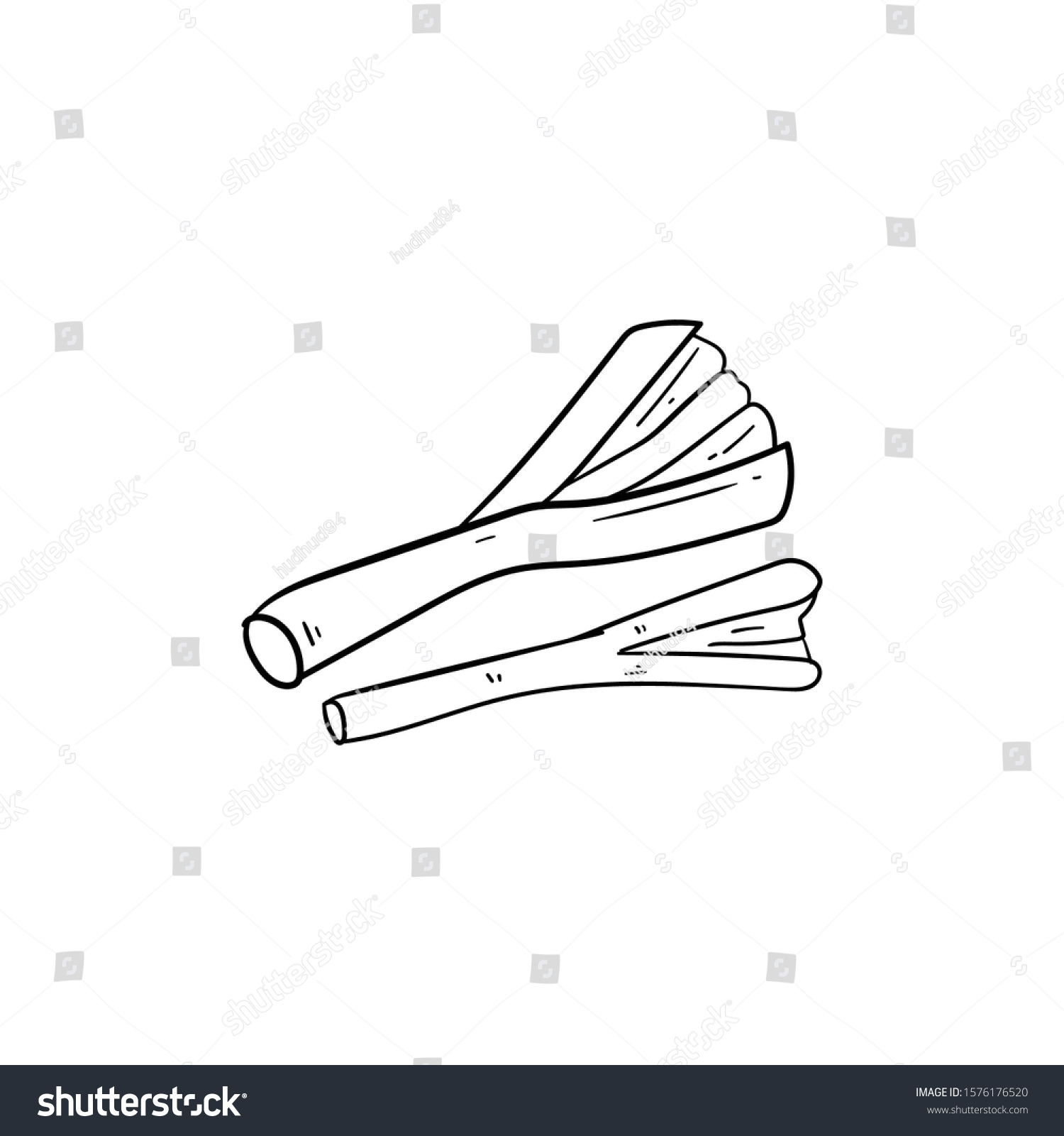 Leek Doodle Icon Vector Hand Drawing Stock Vector (Royalty Free ...