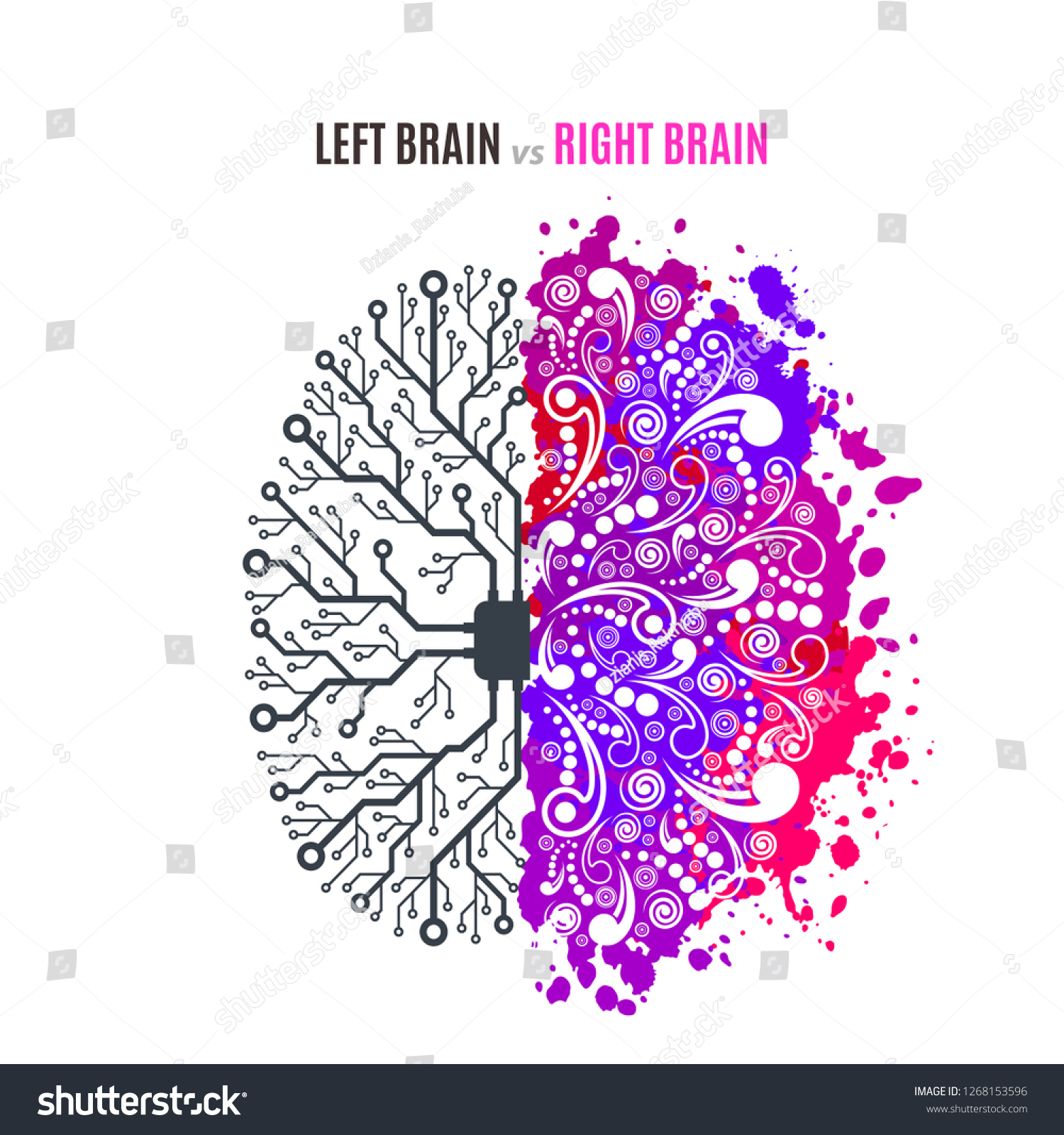Left Right Brain Functions Concept Analytical: Vector có sẵn (miễn phí ...