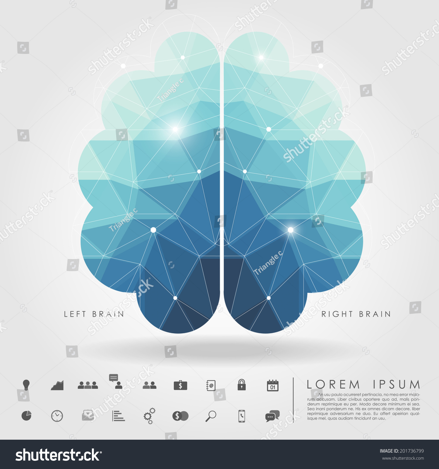 Left Right Brain Polygon Business Icon Stock Vector (Royalty Free ...