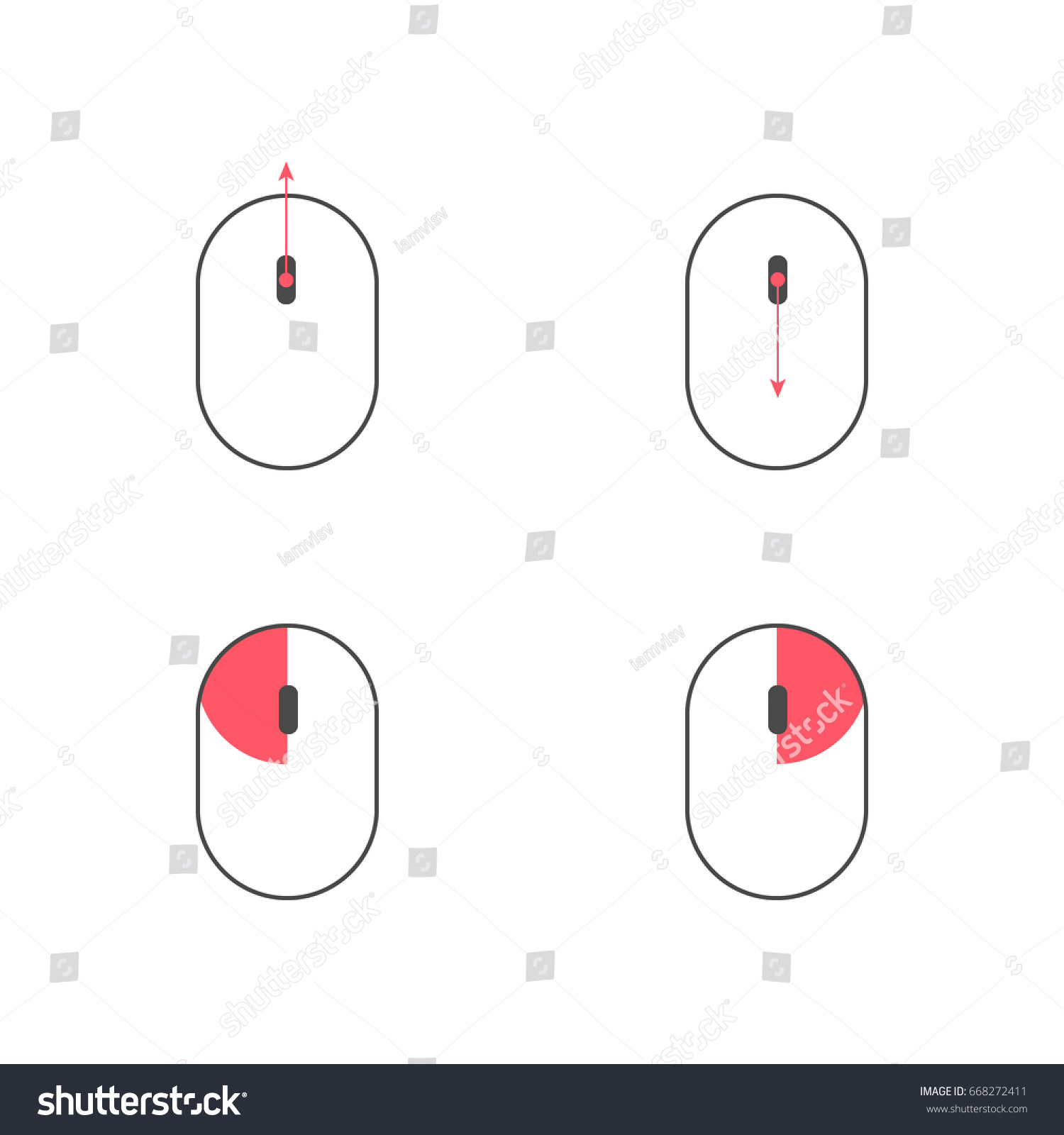 Left Right Clicks Scroll Down Wheel: vector de stock (libre de regalías ...