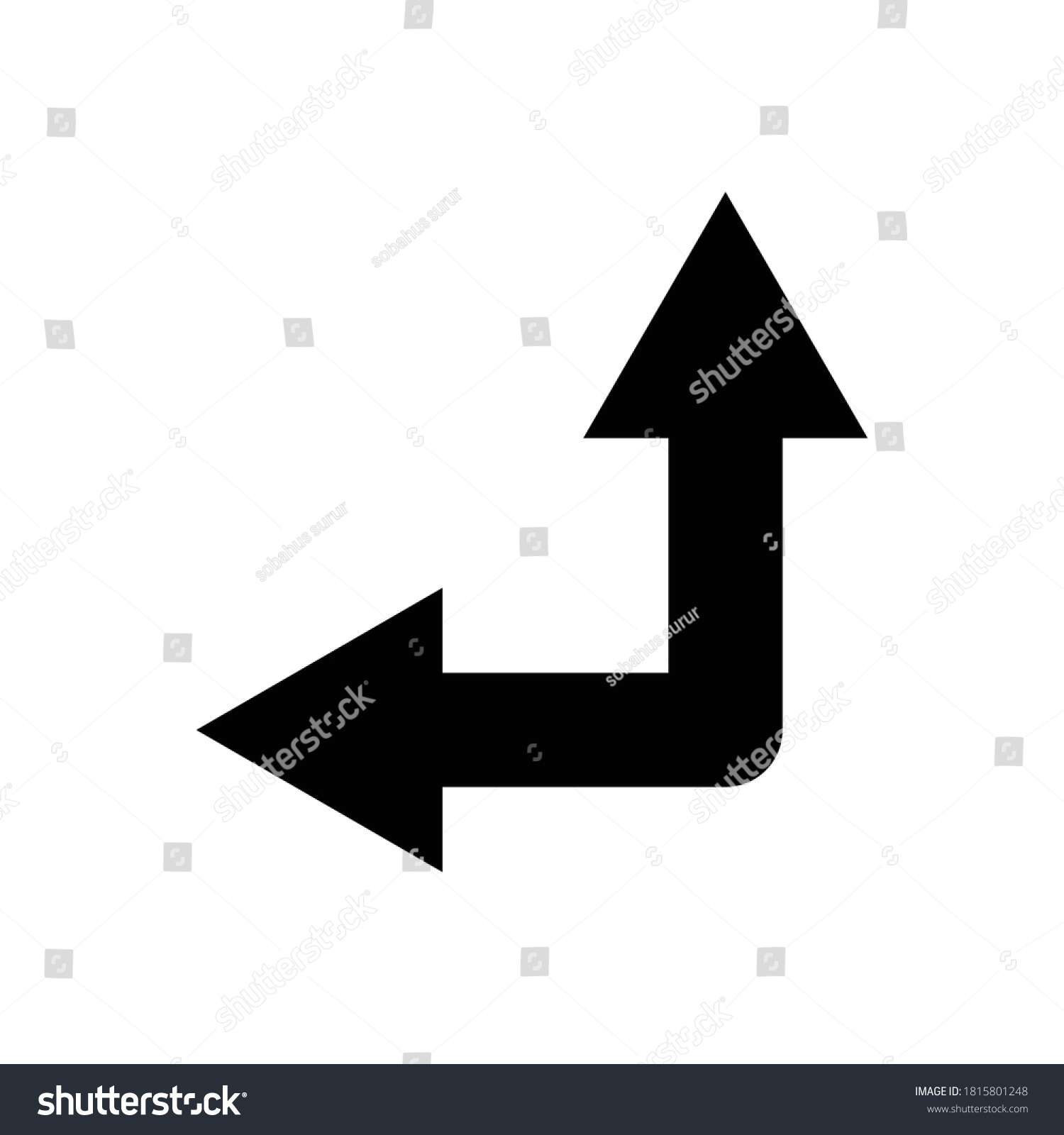 Left Right Connected Arrow Icon Design Stock Vector (Royalty Free ...
