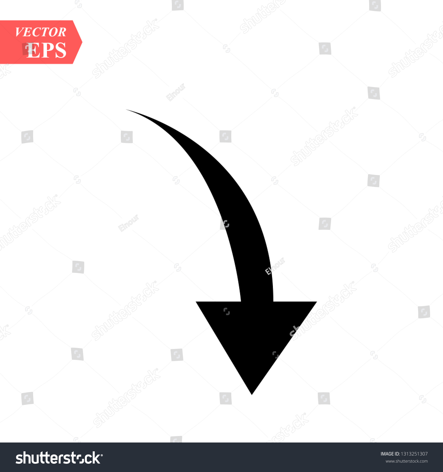 「Left Down Arrow Curve Icon」のベクター画像素材（ロイヤリティフリー） 1313251307 | Shutterstock