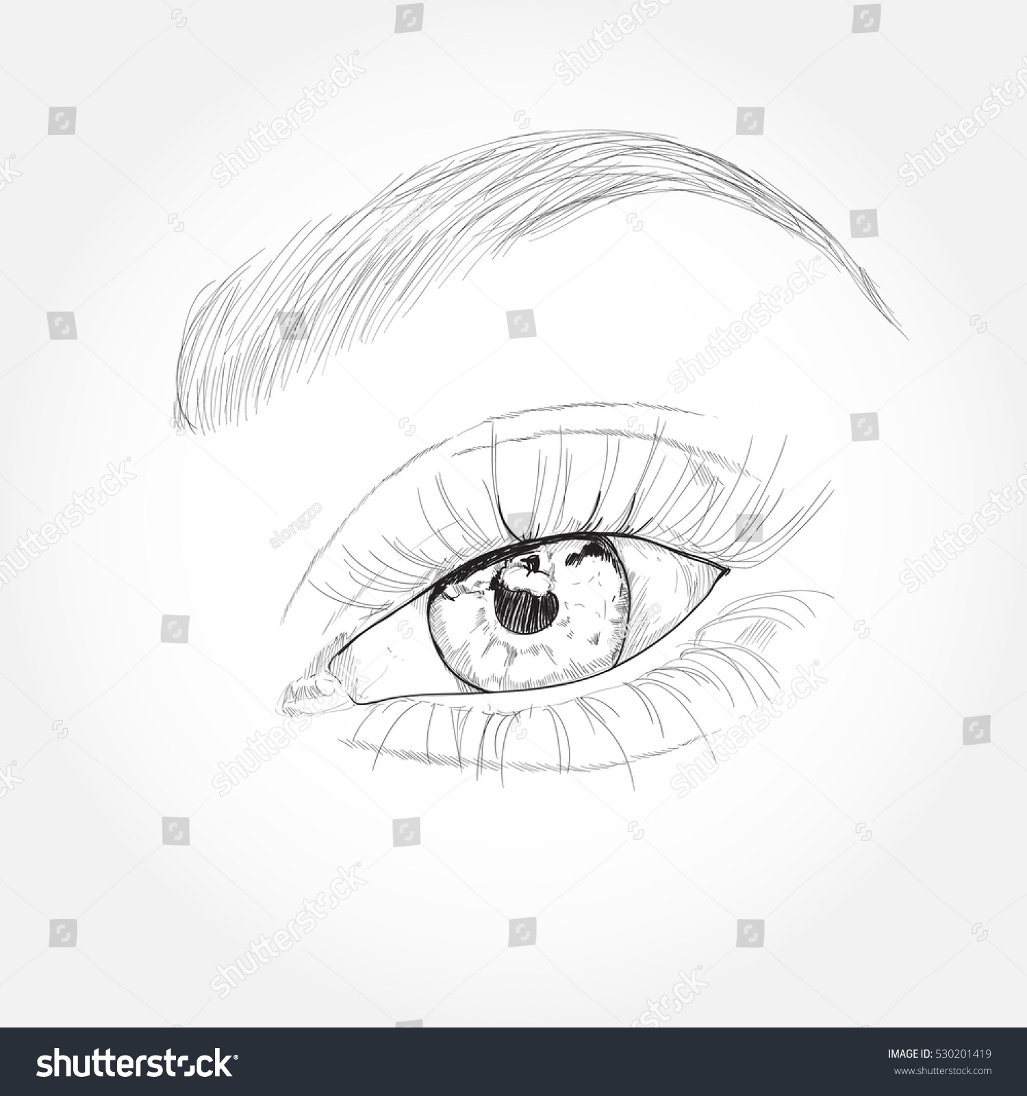 Left Eye Drawing Stock Vector 530201419 - Shutterstock