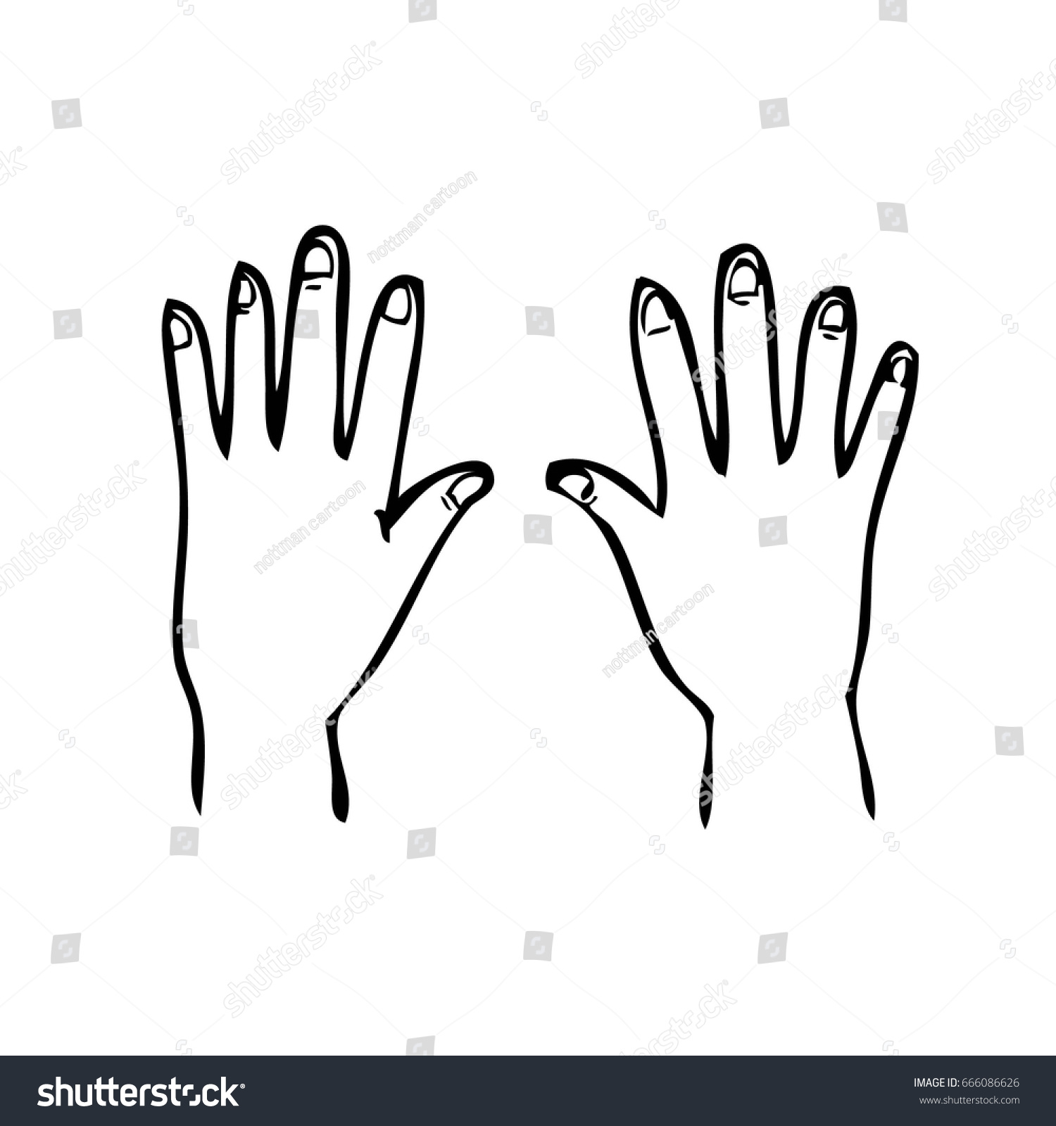Left Hand Right Cartoon Stock Vector (Royalty Free) 666086626 ...