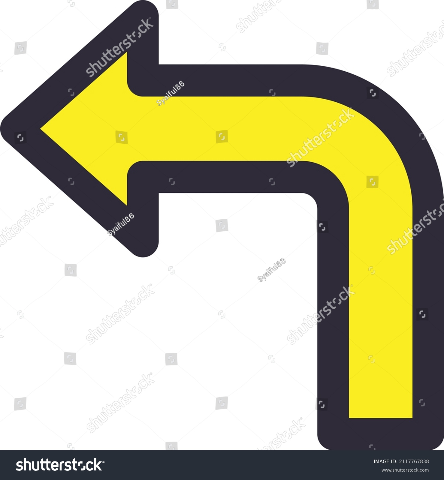 Left Turn Command Icon Vector Directions Stock Vector (Royalty Free ...