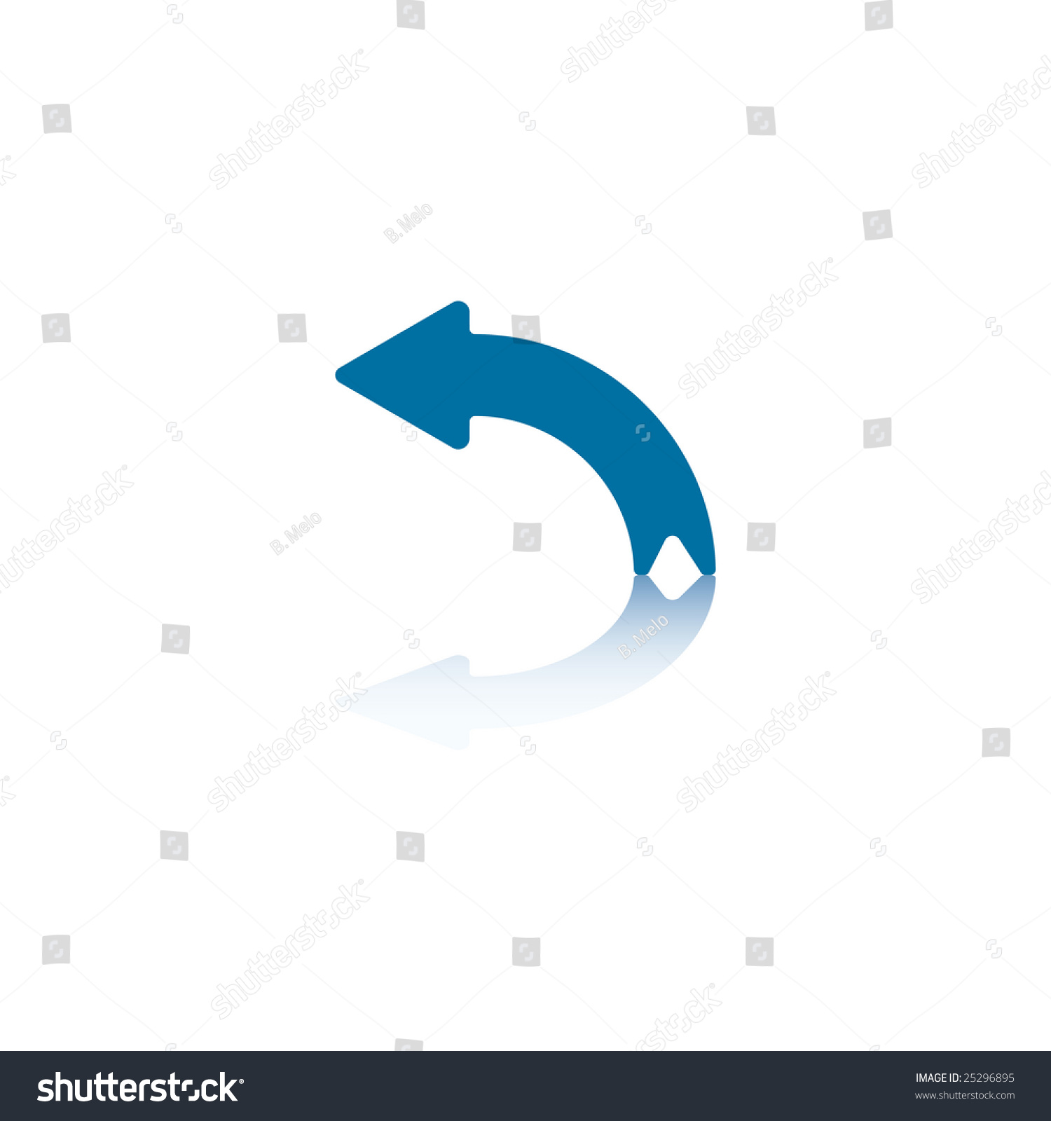 Leftwards Curved Arrow Reflection On Bottom Stock Vector (Royalty Free ...
