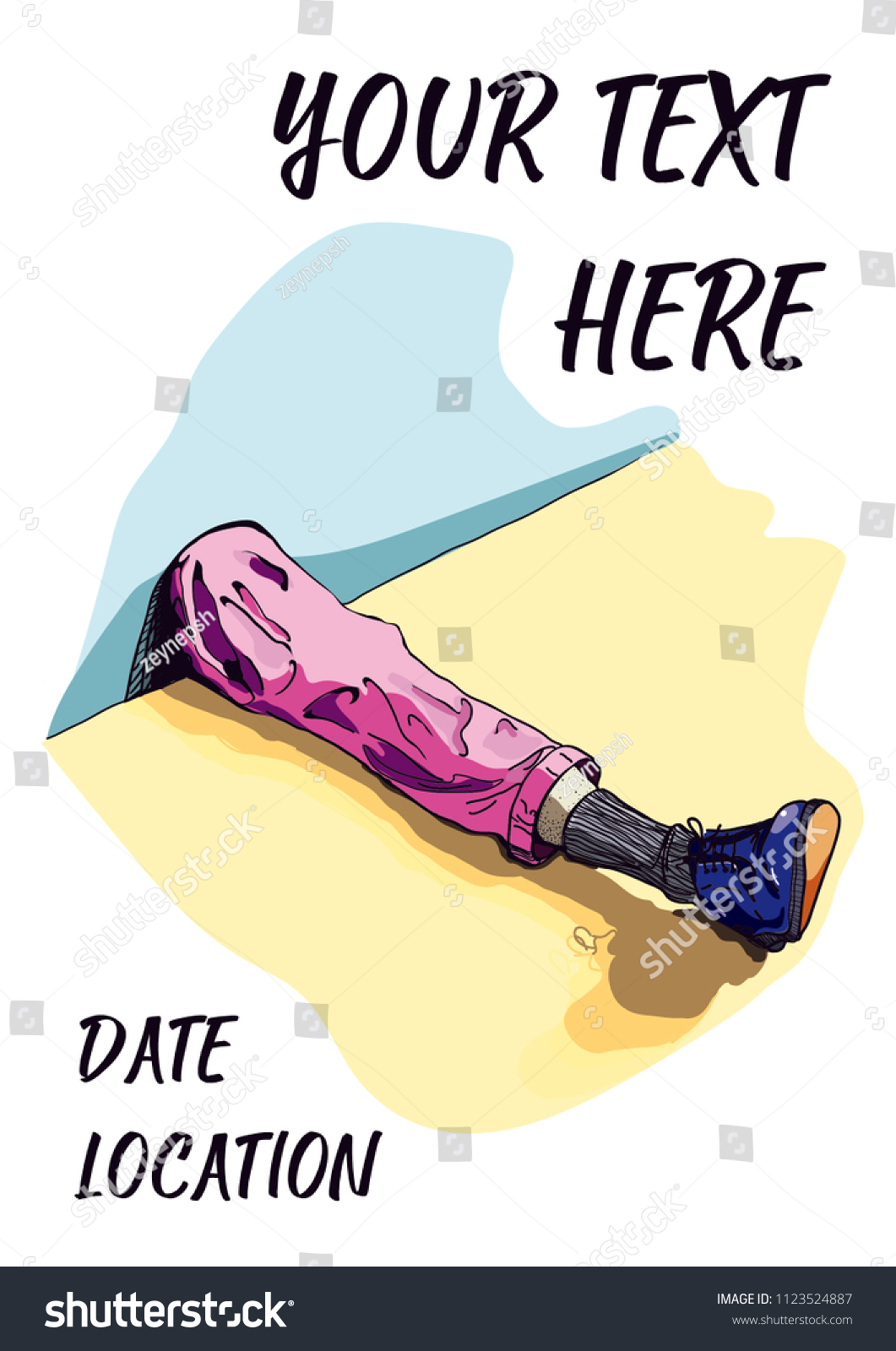 Leg Drawing Poster Template Stock Vector (Royalty Free) 1123524887