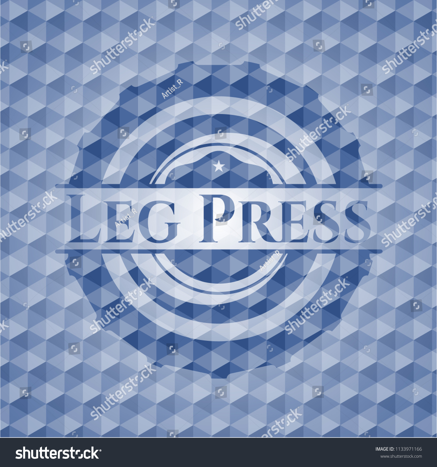 Leg Press Blue Emblem Geometric Pattern Stock Vector (Royalty Free ...